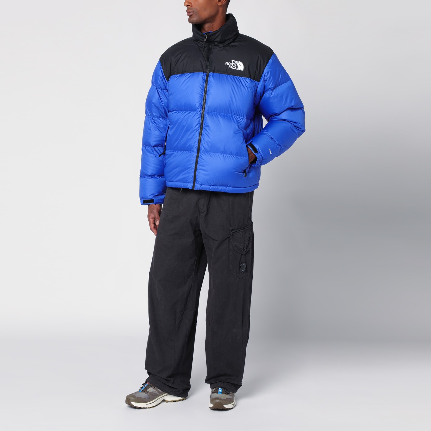 The North Face Retro Nuptse 1996 black/bright blue white down jacket ...