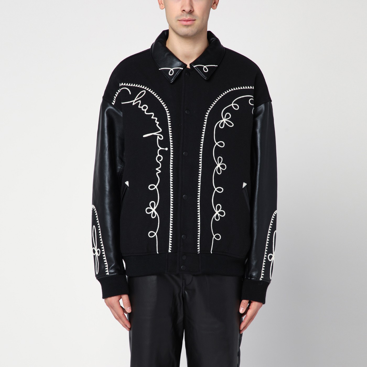 Champion Black Campion X Angelo Baque bomber jacket | TheDoubleF