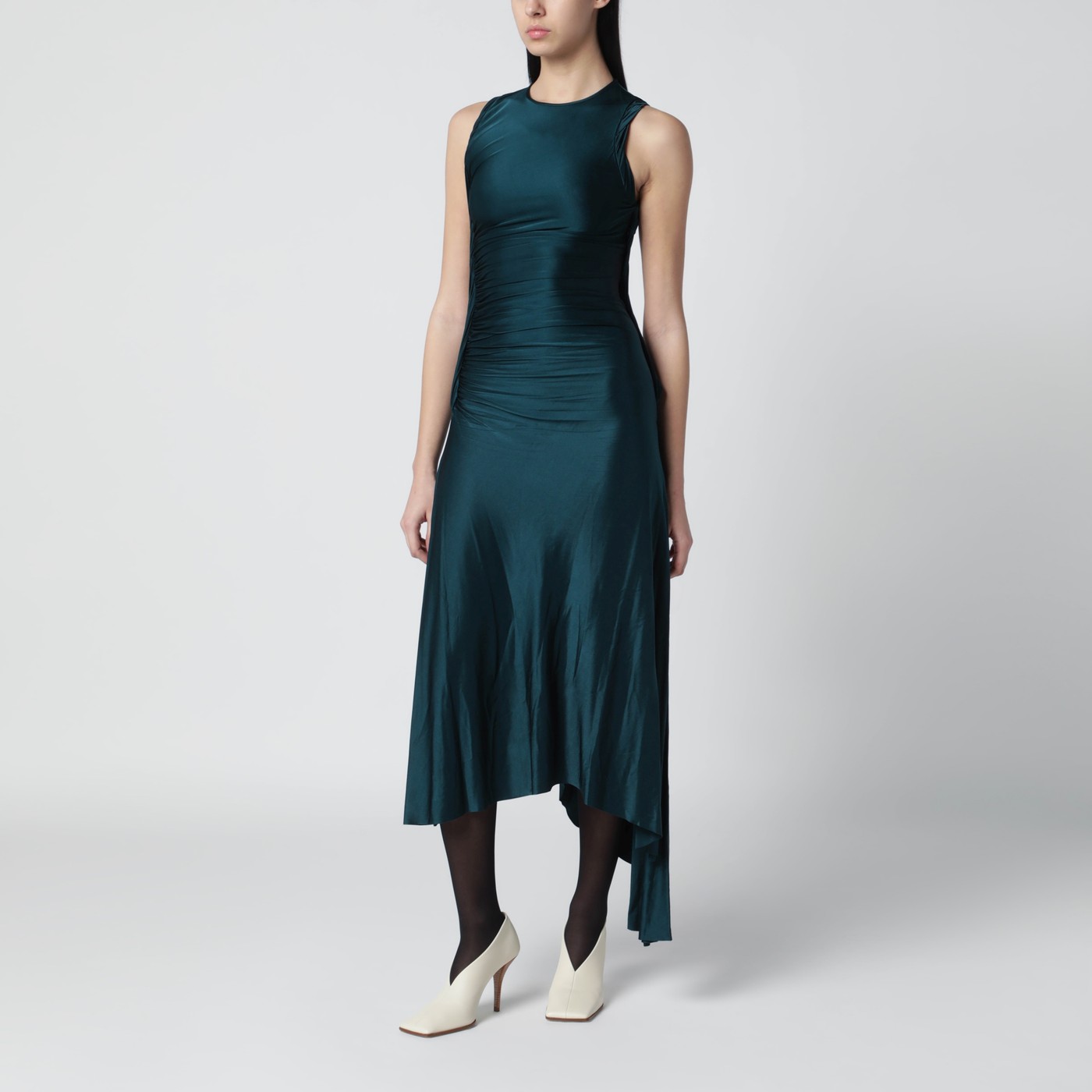 Victoria Beckham Twist-Kleid in dunklem Aquagrün | TheDoubleF