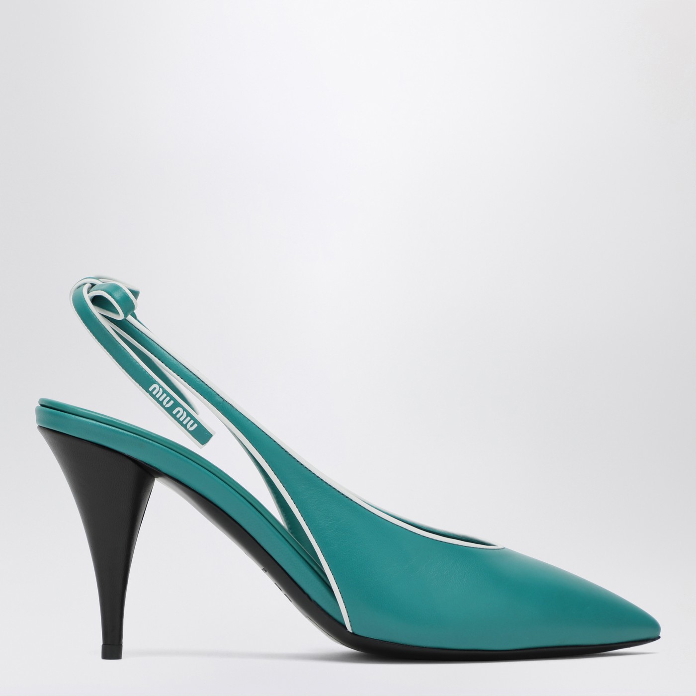 Miu Miu Décolleté slingback in nappa color pavone | TheDoubleF