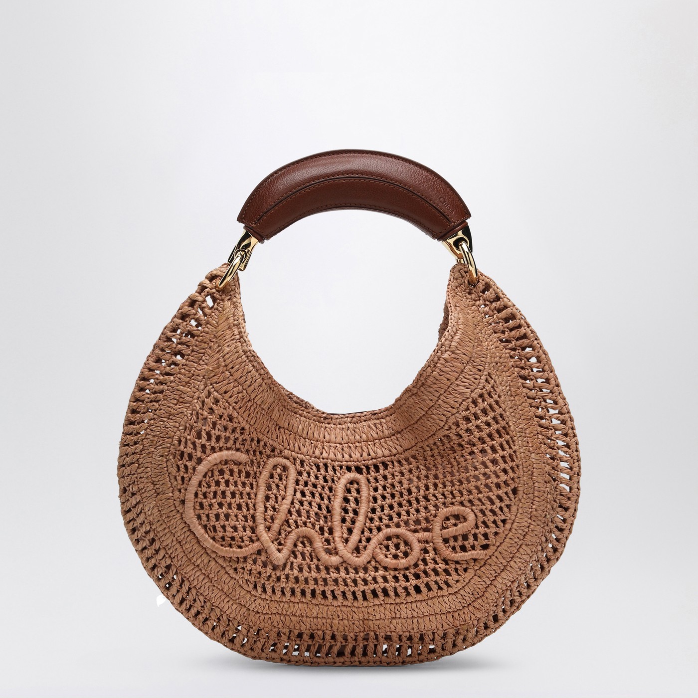 Chloé Borsa Hobo Summer Banana in rafia beige | TheDoubleF