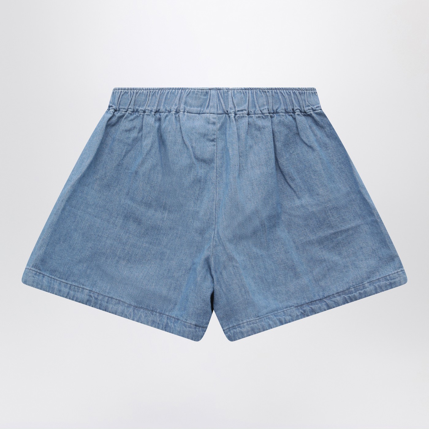 Mini Rodini Light blue denim shorts with musical notes | TheDoubleF