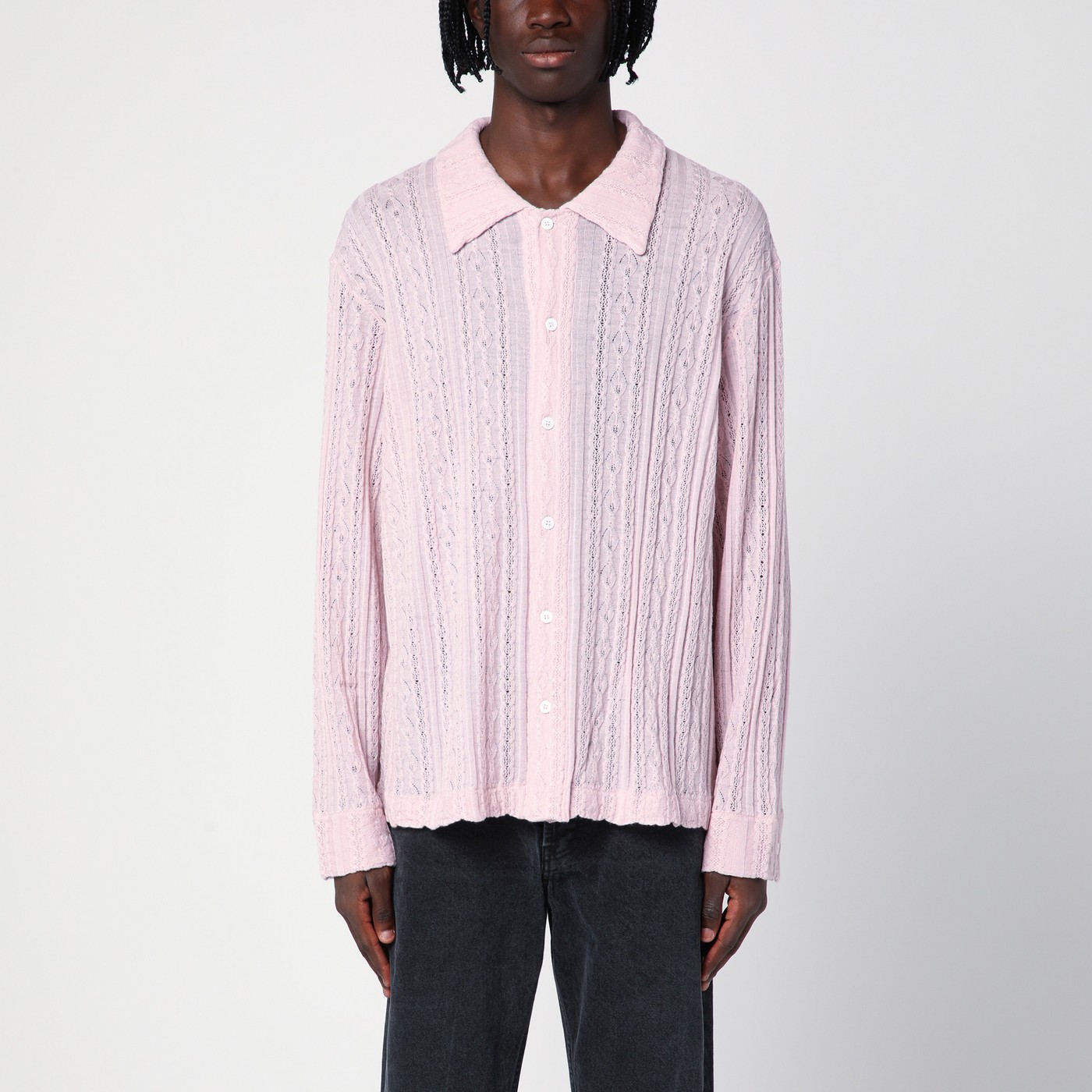 Séfr Pink wool Riku shirt | TheDoubleF