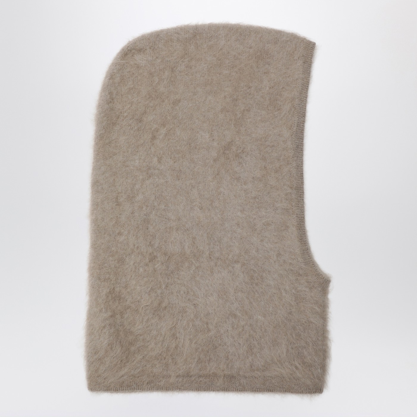 ALMADA LABEL Wool and cashmere balaclava in greige | TheDoubleF