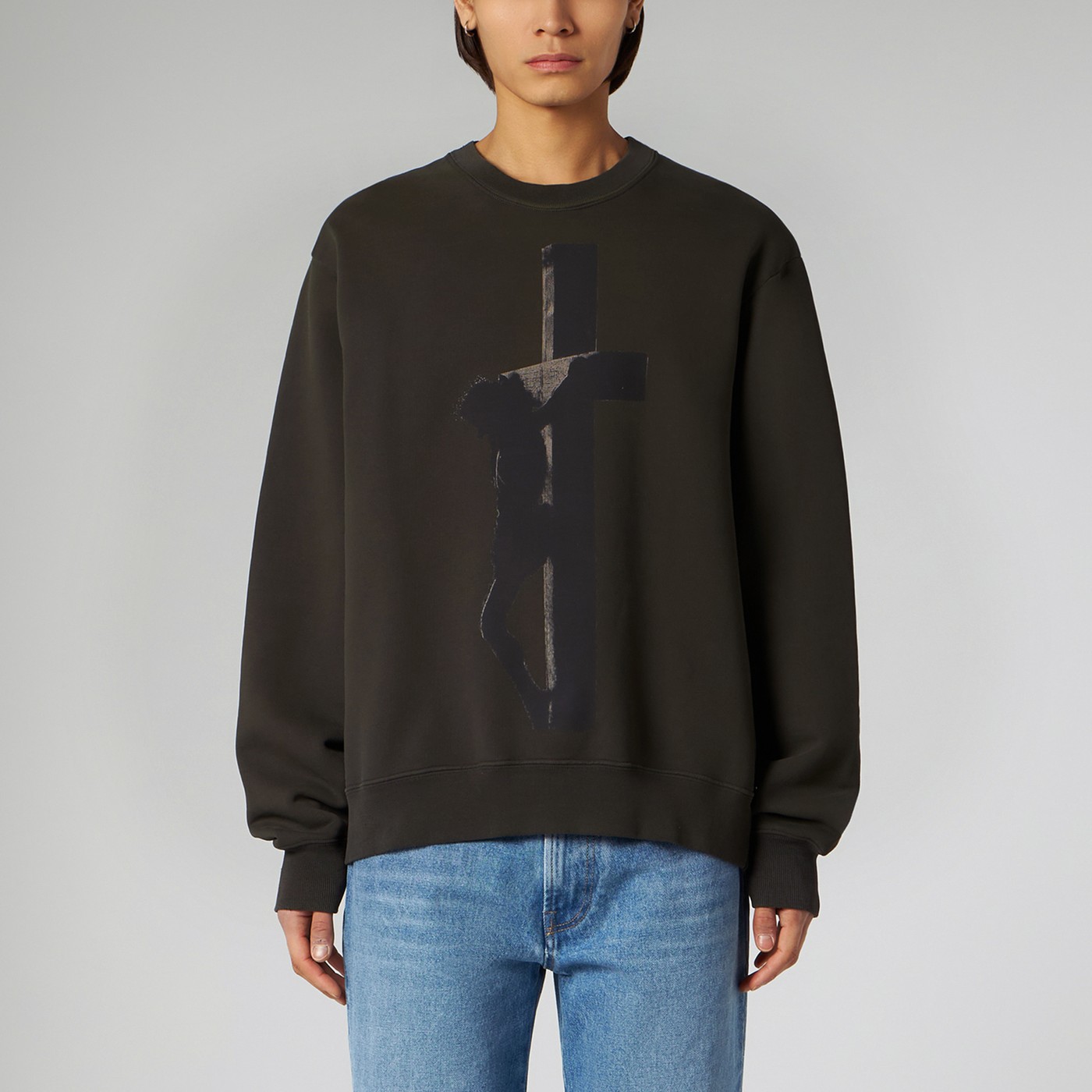 1989 STUDIO crew-neck Cross dark brown | TheDoubleF