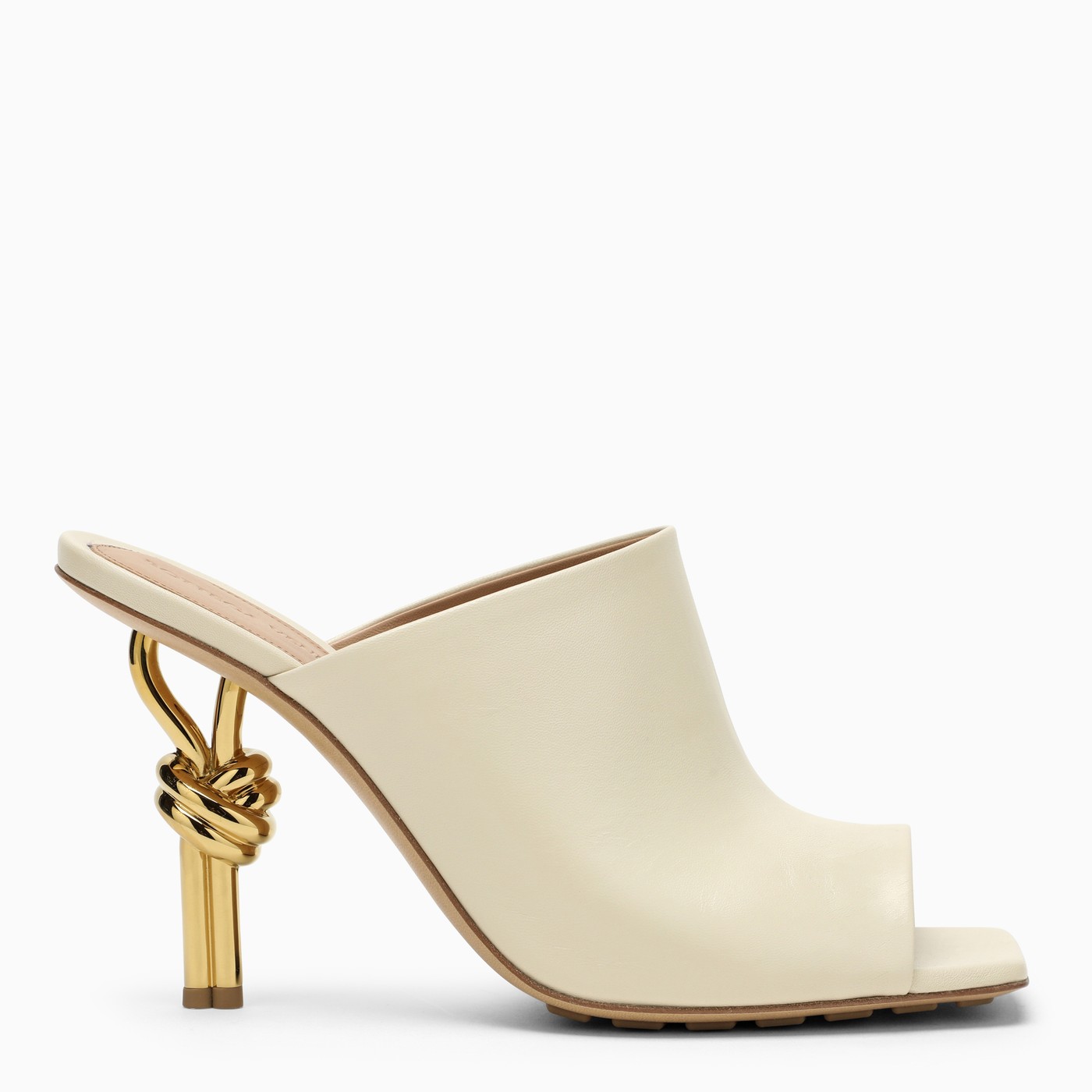 Bottega Veneta Ivory leather Knot mule | TheDoubleF