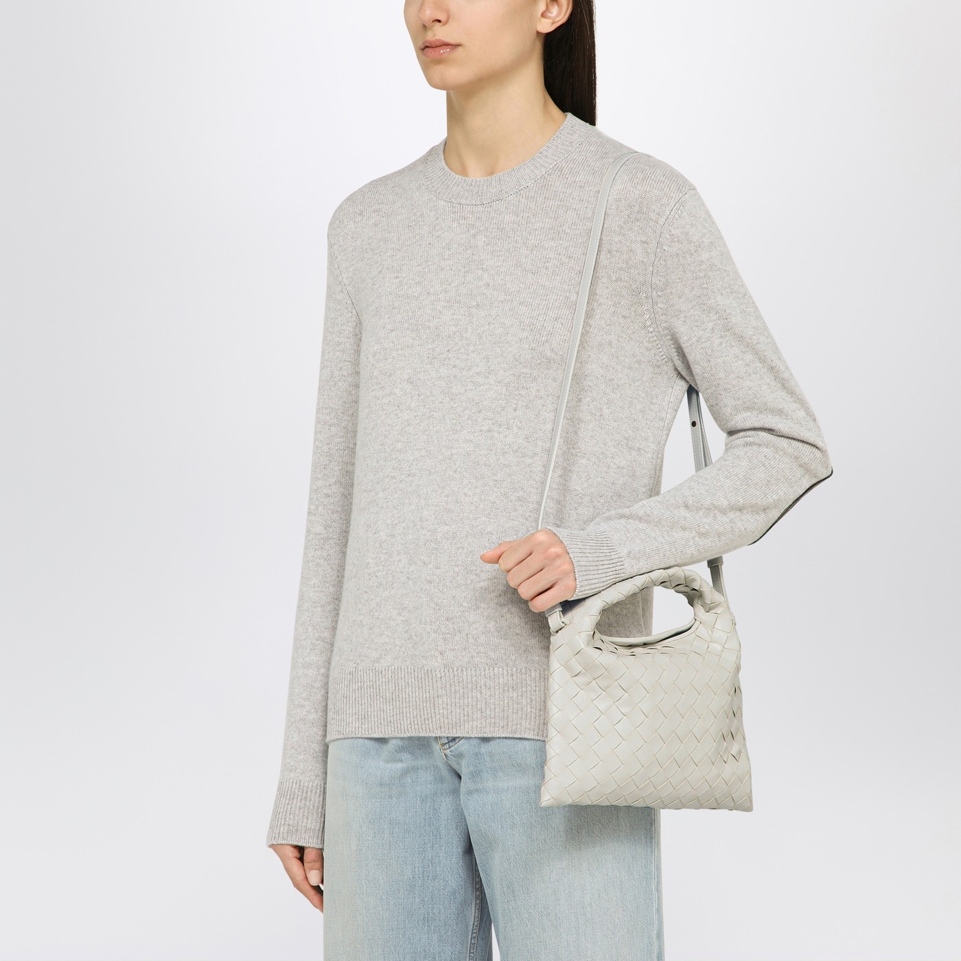 Bottega Veneta White Mini Hop crossbody bag | TheDoubleF