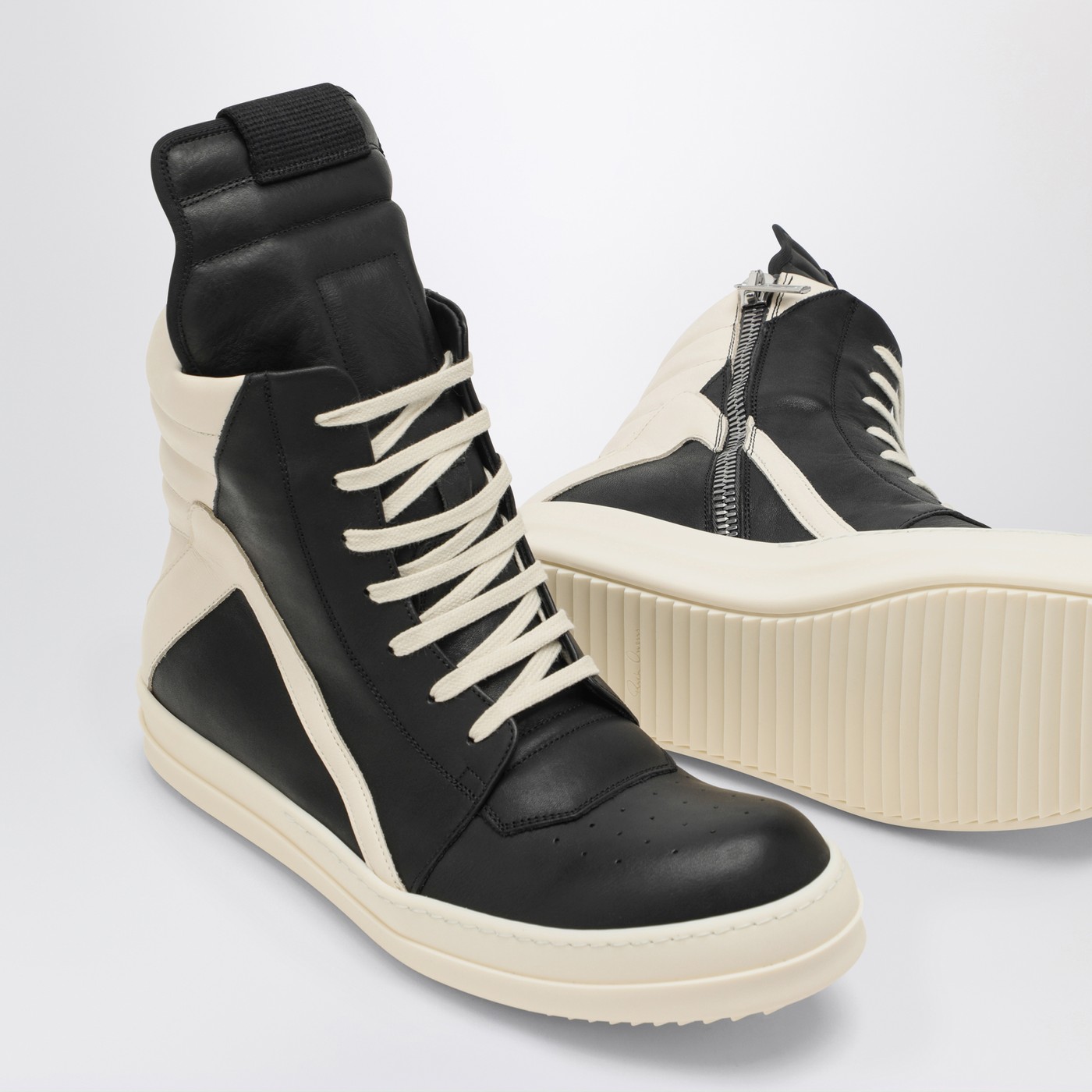 Rick Owens Geobasket black/white milk high trainer | TheDoubleF