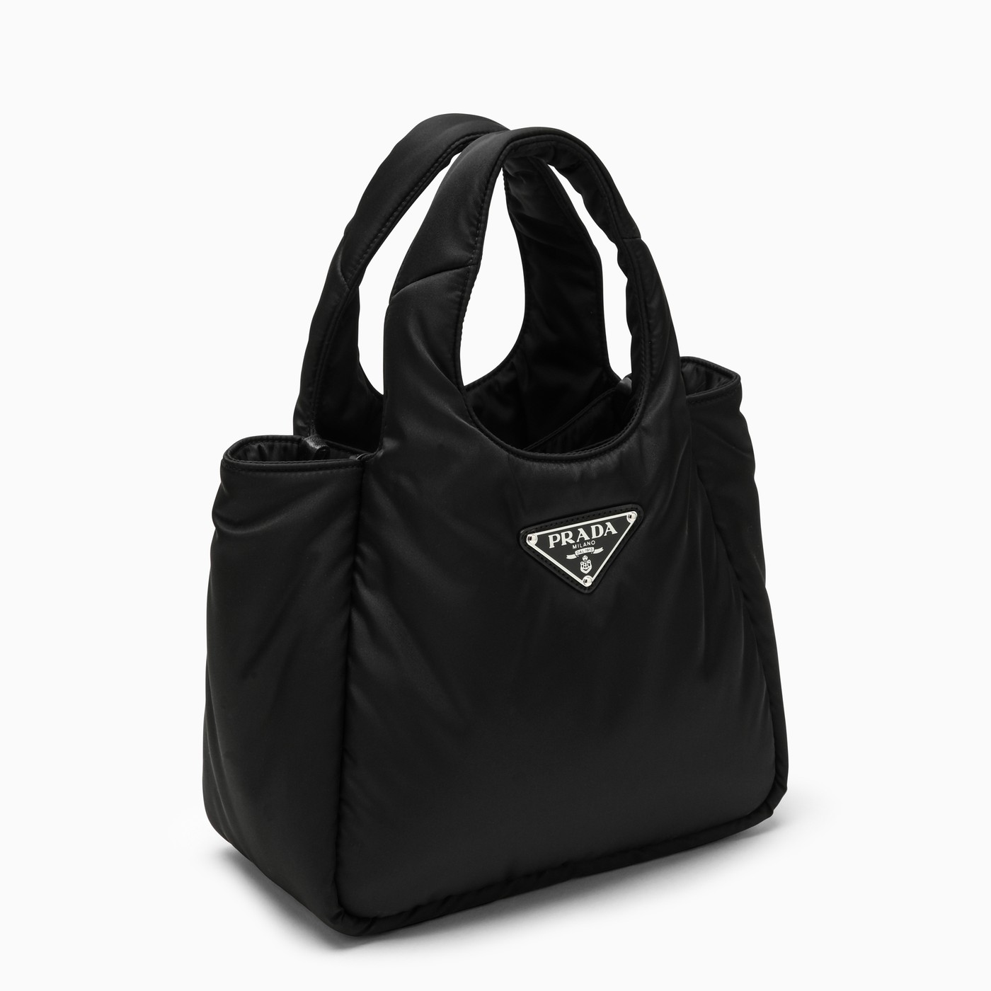 Prada Small black padded Re-Nylon shopping bag | TheDoubleF