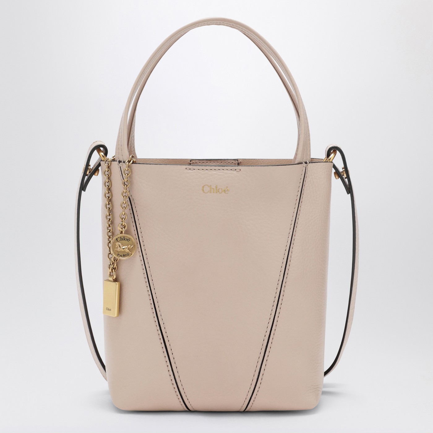 Chloé Petit cabas Chloé Spin en cuir Cement Pink | TheDoubleF