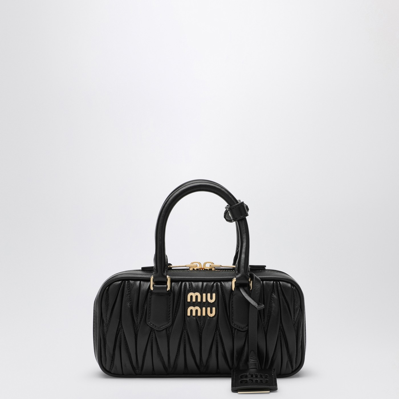 Miu Miu Top case Arcadie XS en nappa matelassé noir | TheDoubleF