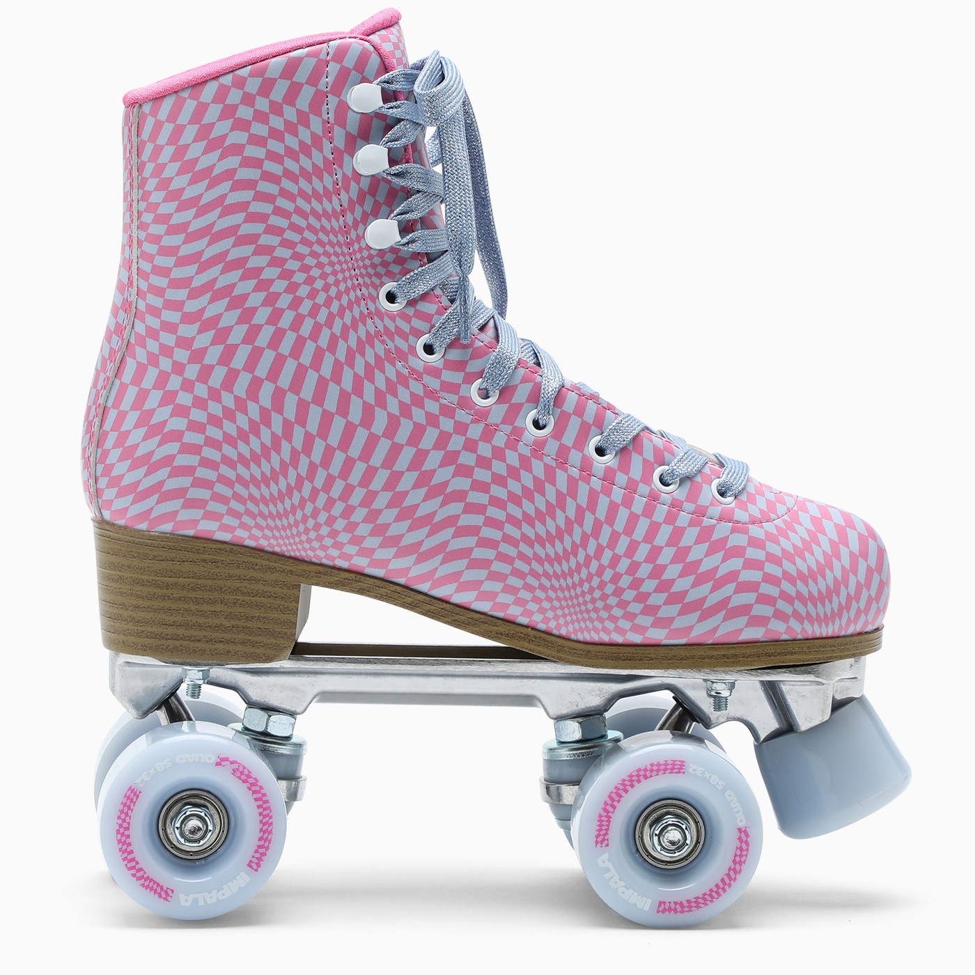 Impala Skate Pattini a rotelle Wavy Check rosa/azzurri | TheDoubleF