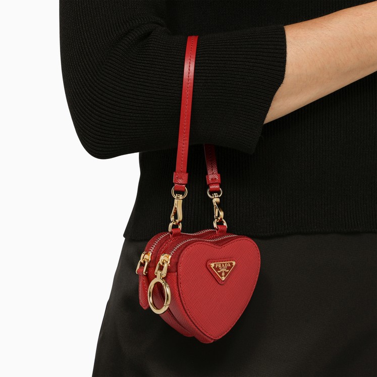 Prada Red brushed leather shoulder bag | TheDoubleF