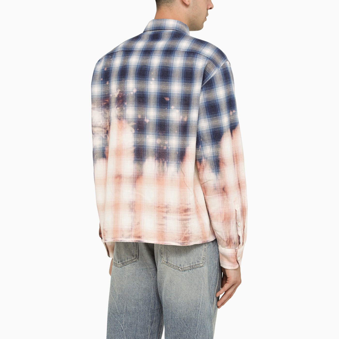 1989 STUDIO Bleached blue checkered shirt | TheDoubleF