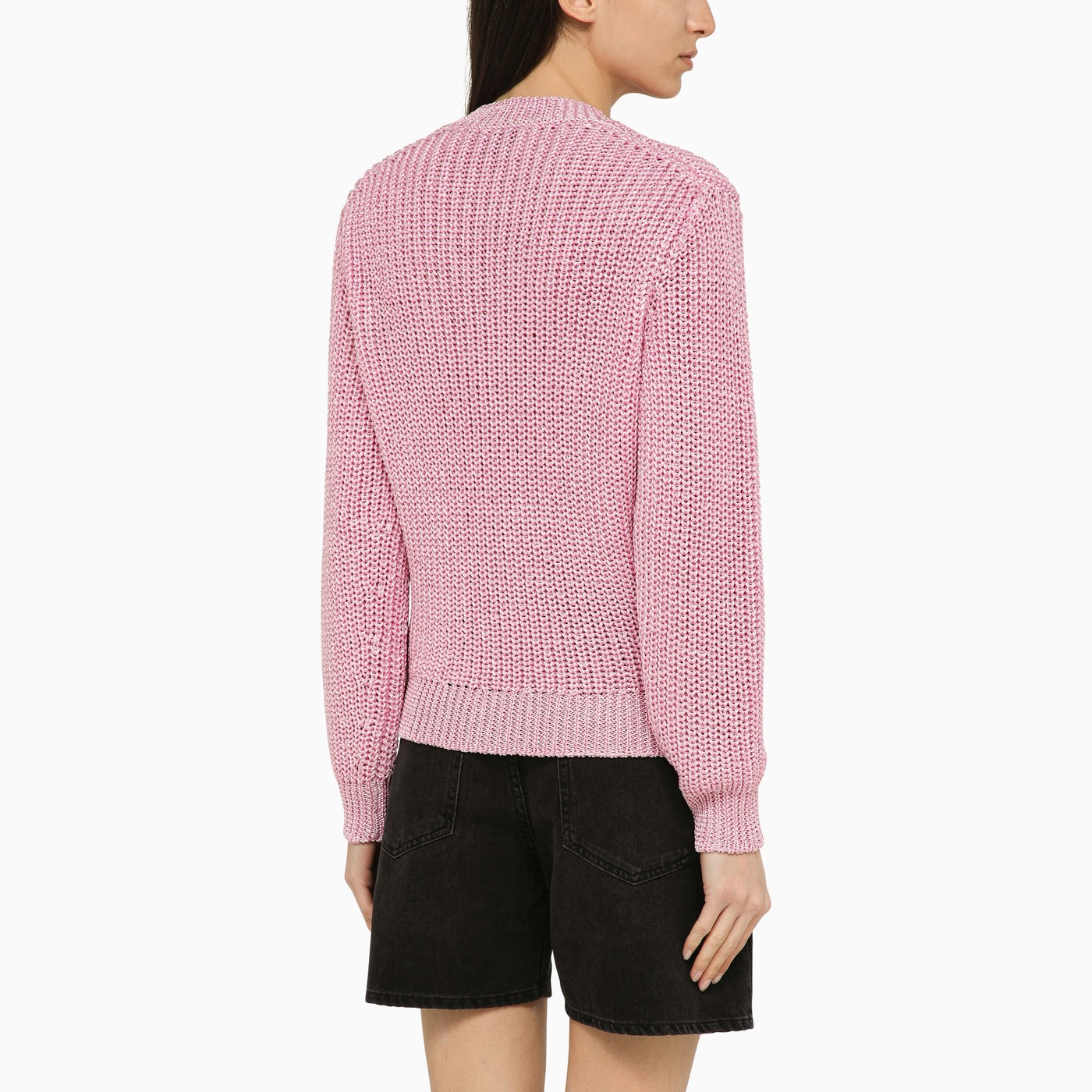 ISABEL MARANT Pull à col rond rose en polyester recyclé | TheDoubleF