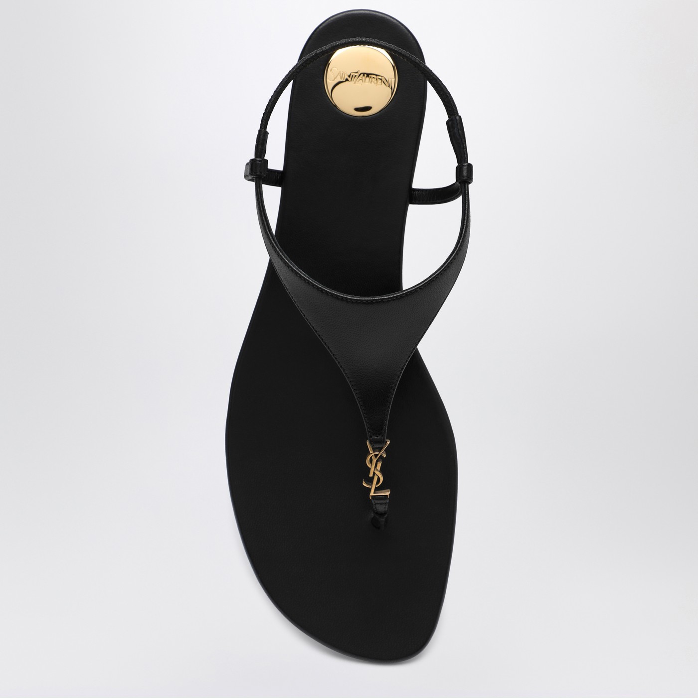 Saint Laurent Sandali infradito Cassandra neri | TheDoubleF