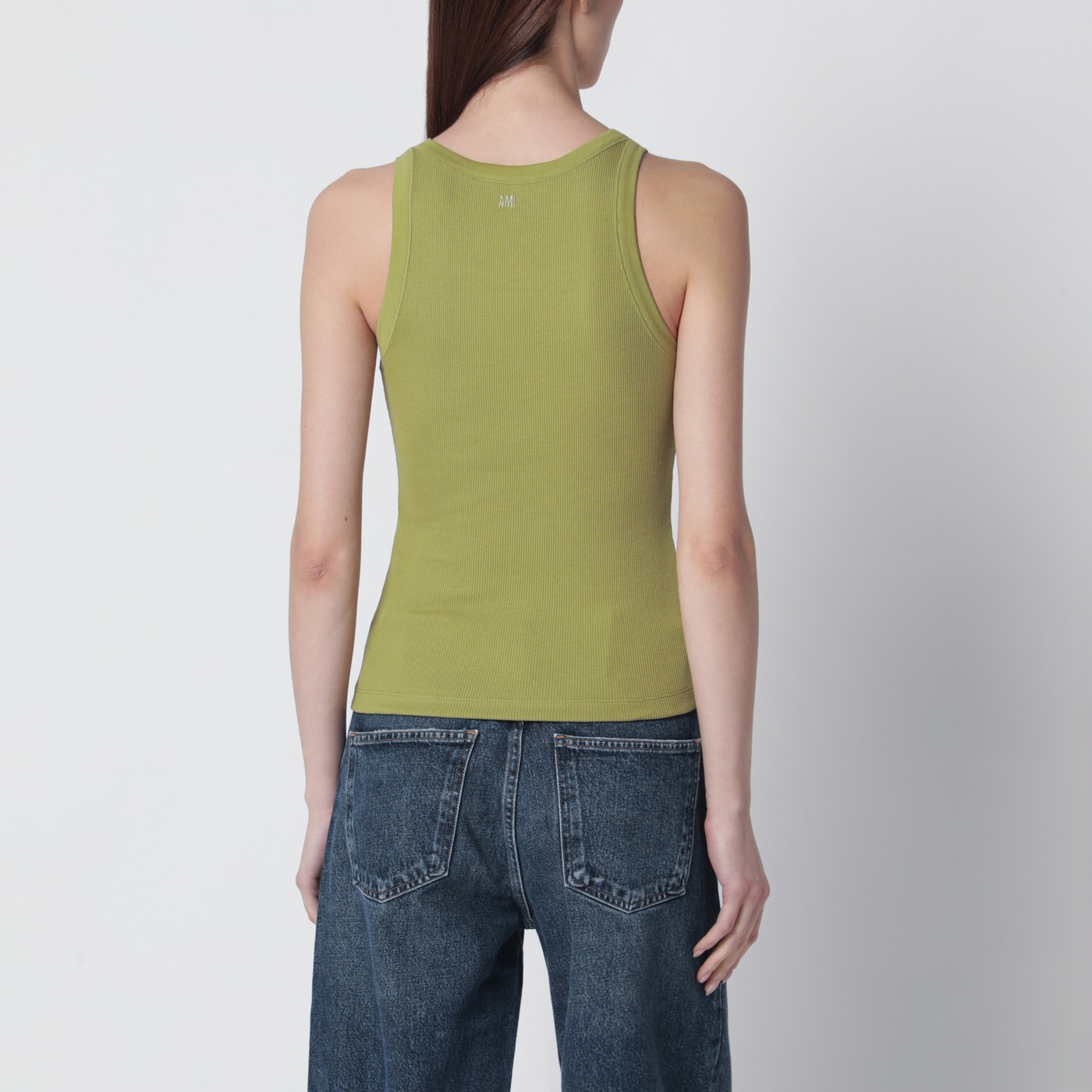 Ami Paris Ami De Coeur matcha green tank top | TheDoubleF