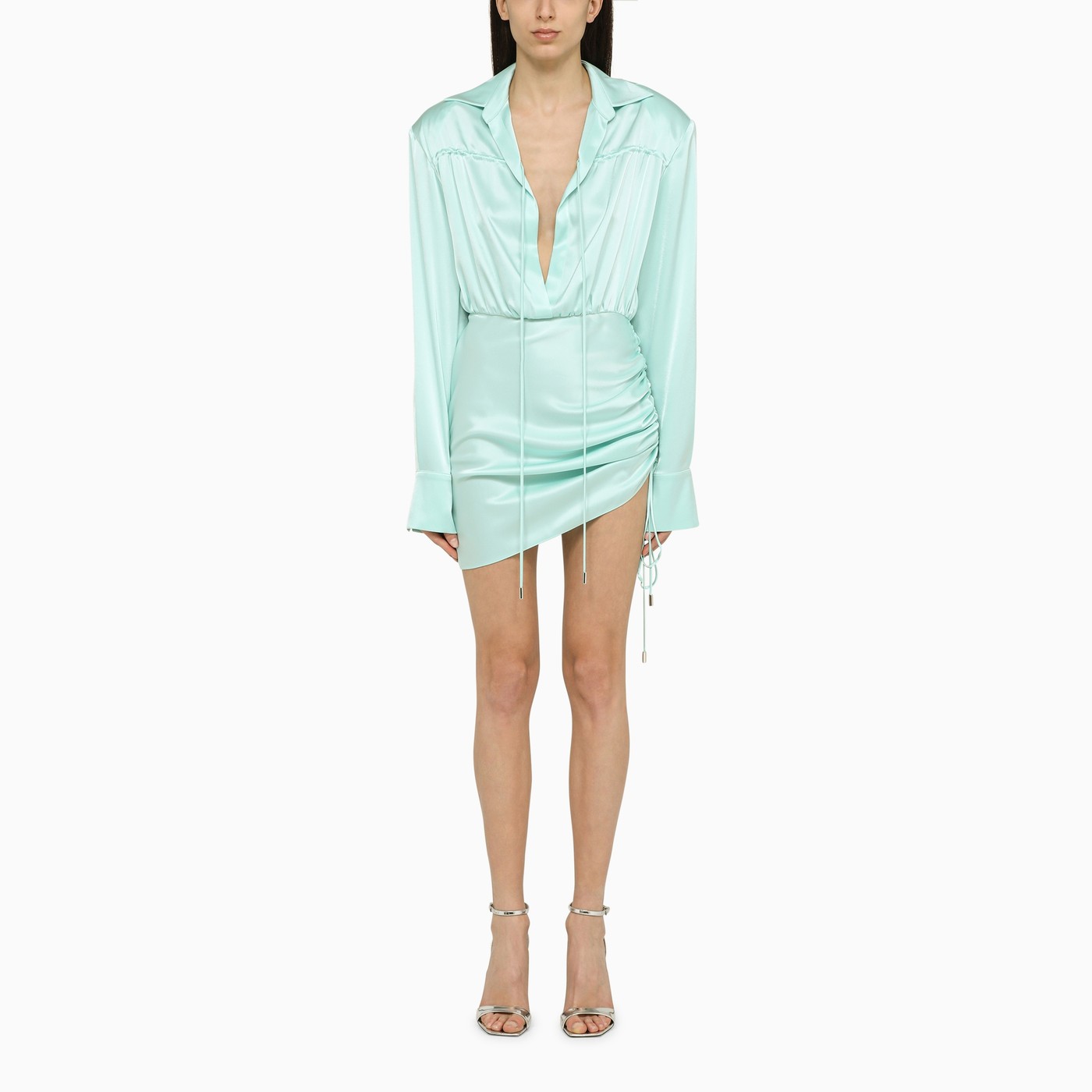 David Koma Aqua green wool mini dress | TheDoubleF