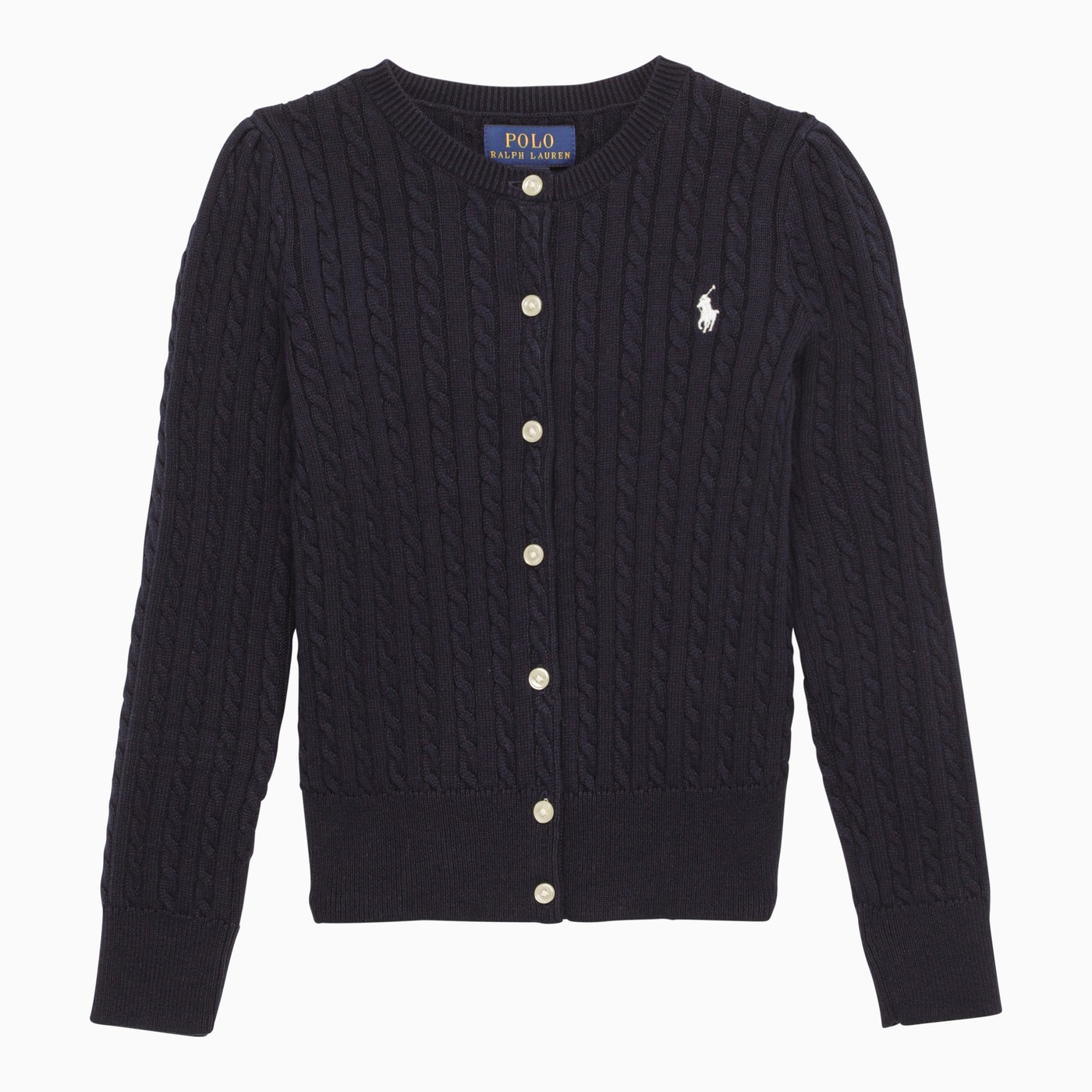 Polo Ralph Lauren Navy blue cotton cable-knit cardigan | TheDoubleF