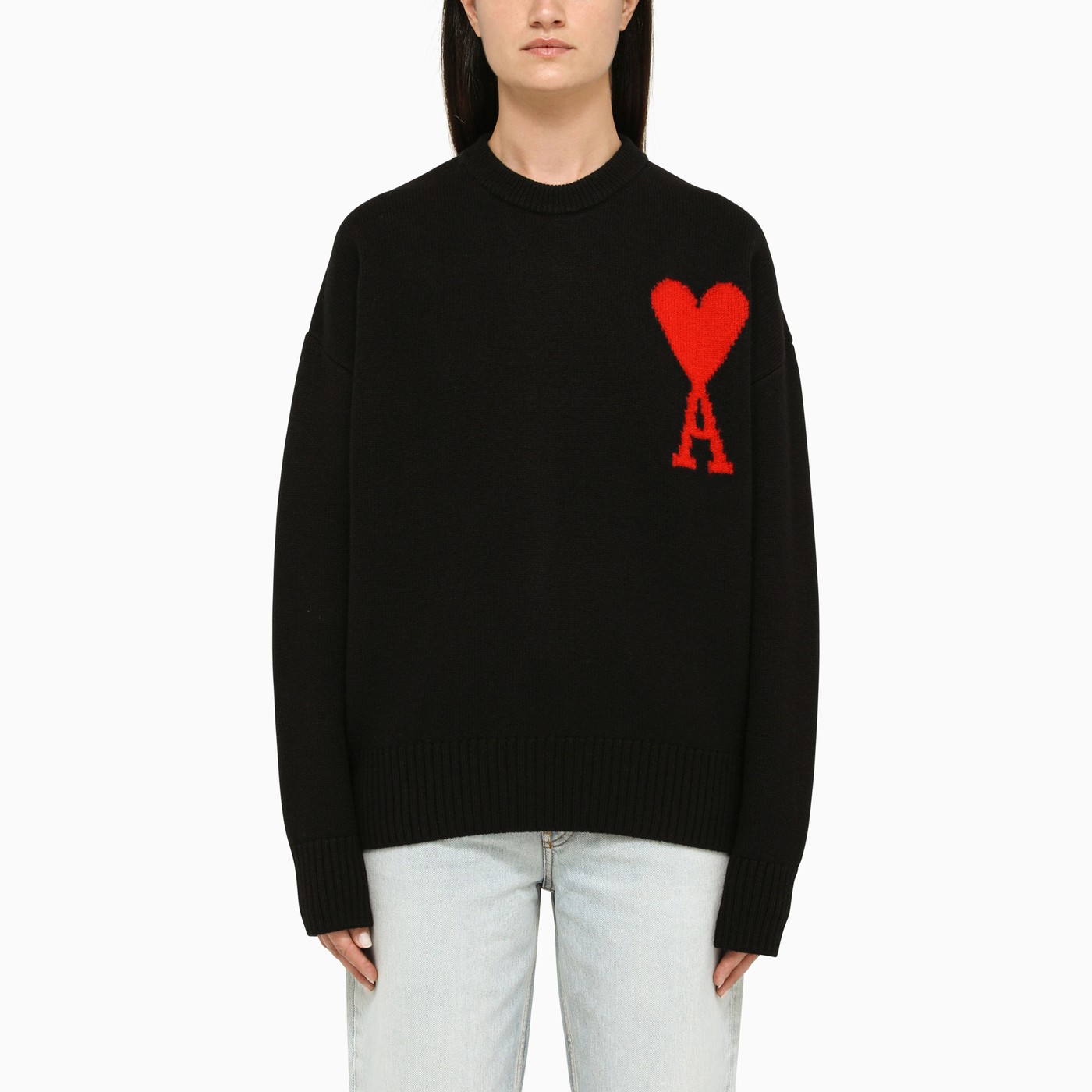 Ami Paris Pull Ami De Coeur noir | TheDoubleF