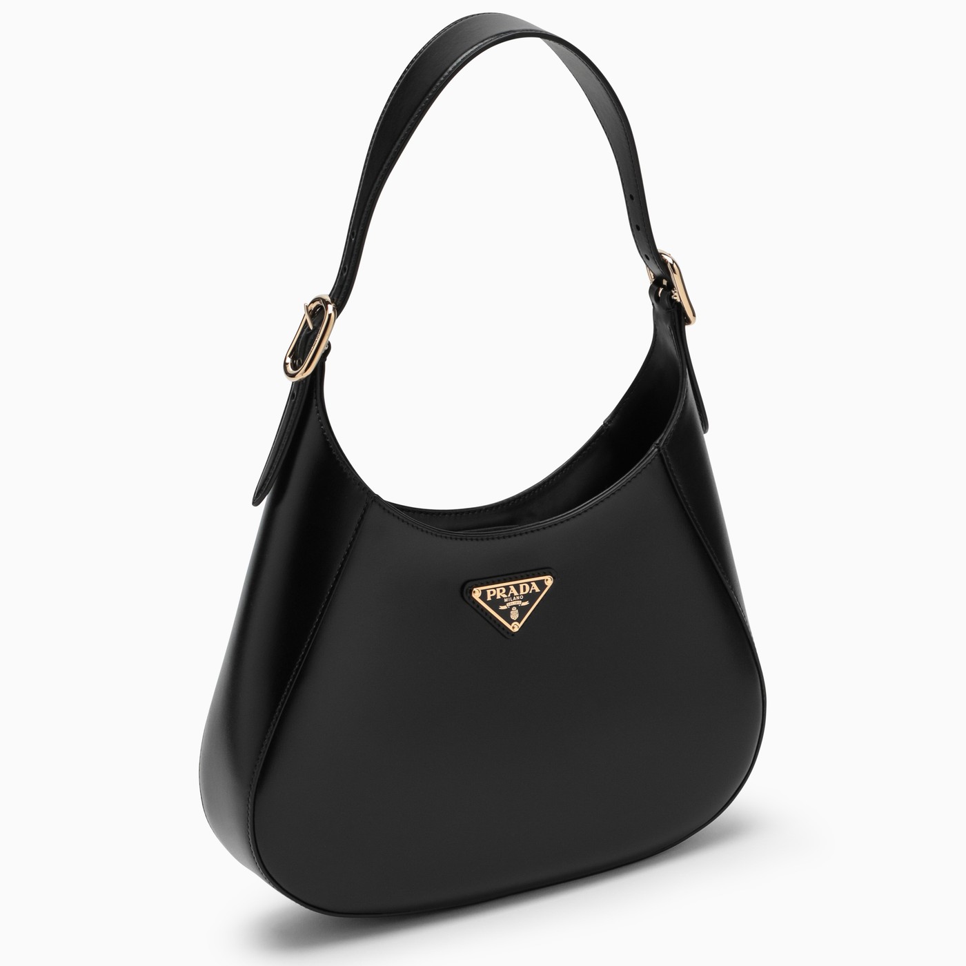 Prada Borsa a spalla Cleo in pelle nera | TheDoubleF