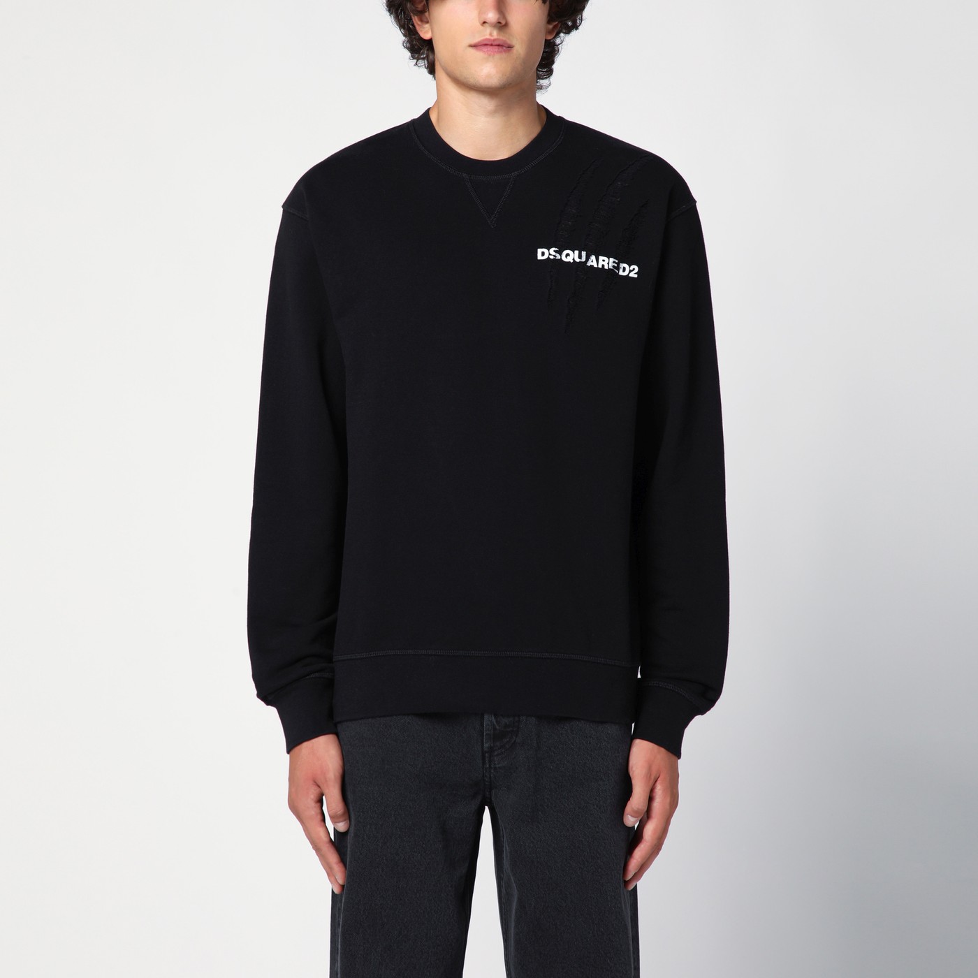 Dsquared2 Black cotton sweatshirt with logo | TheDoubleF