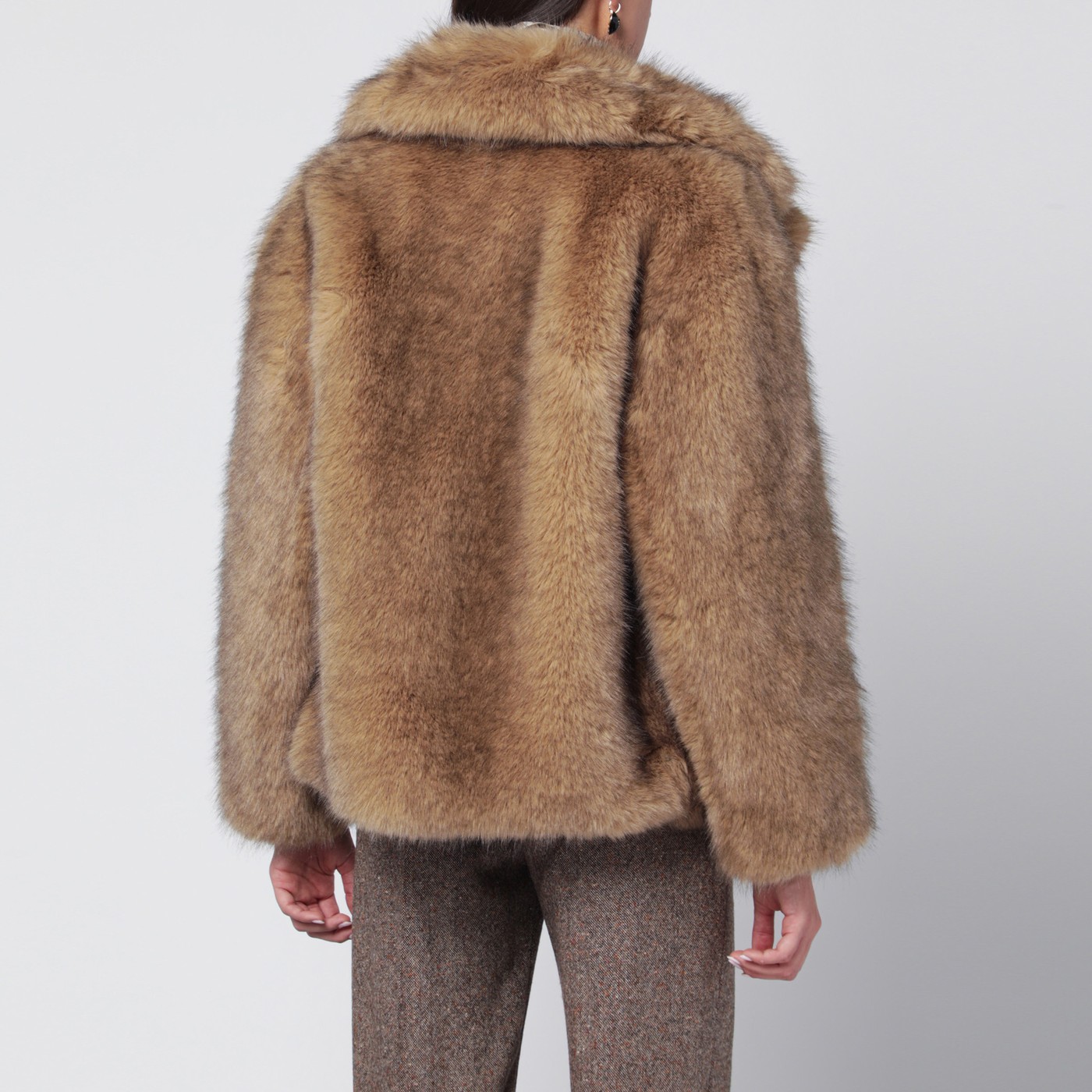 STAND STUDIO Light brown short faux-fur jacket | TheDoubleF