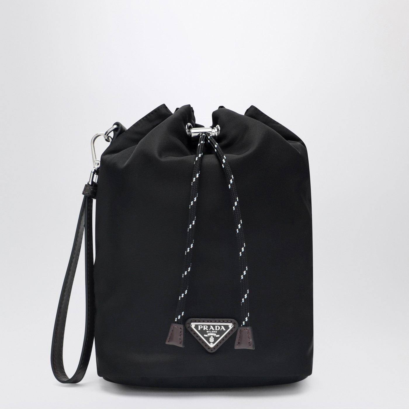 Prada Speedrock pouch in black Re-Nylon and leather | TheDoubleF
