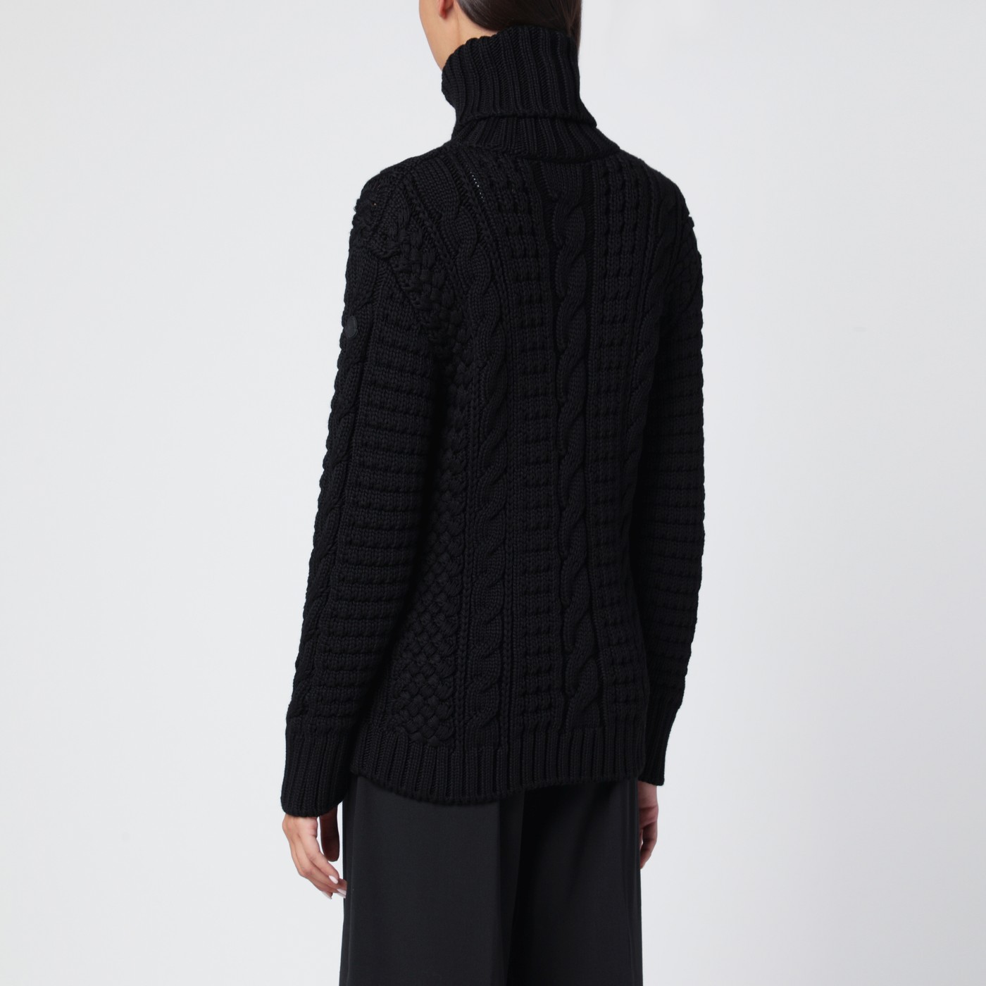 Moncler X Edward Enninful Schwarzer Rollkragenpullover aus Wolle ...