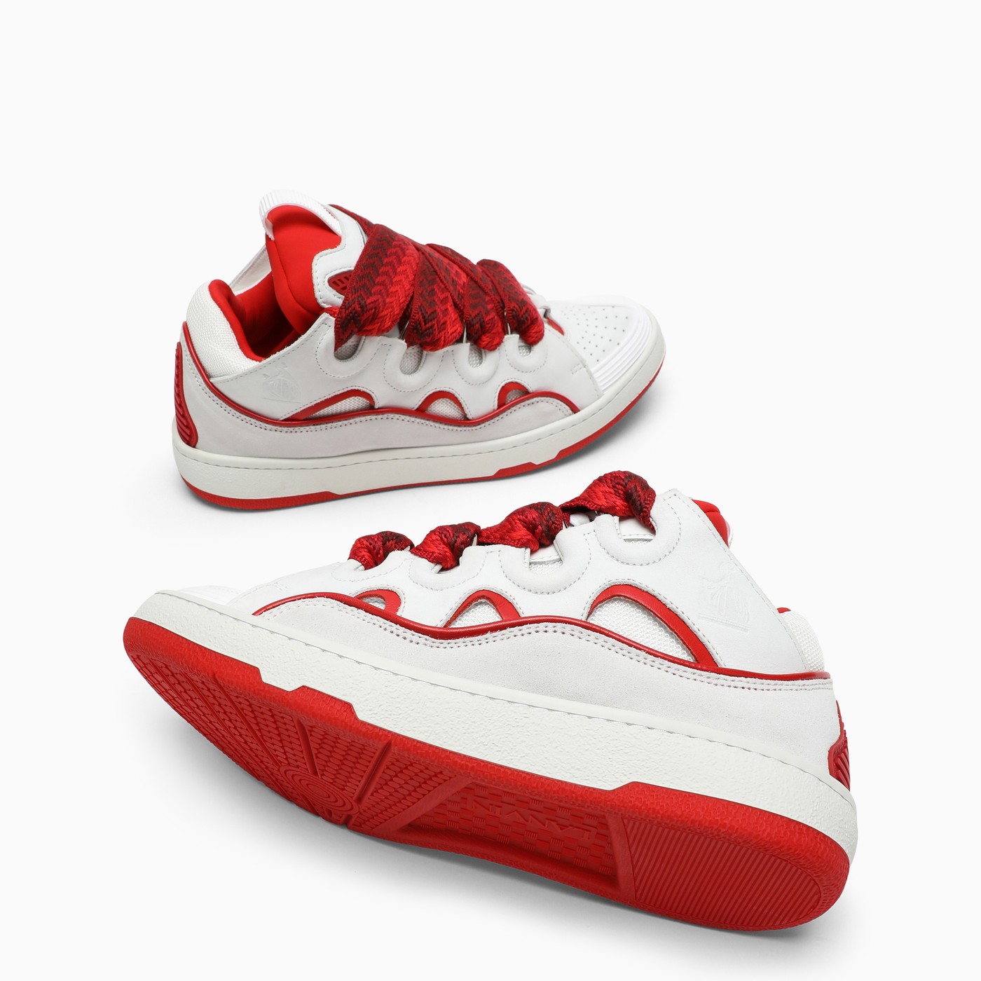 Lanvin Curb white/red leather trainer | TheDoubleF