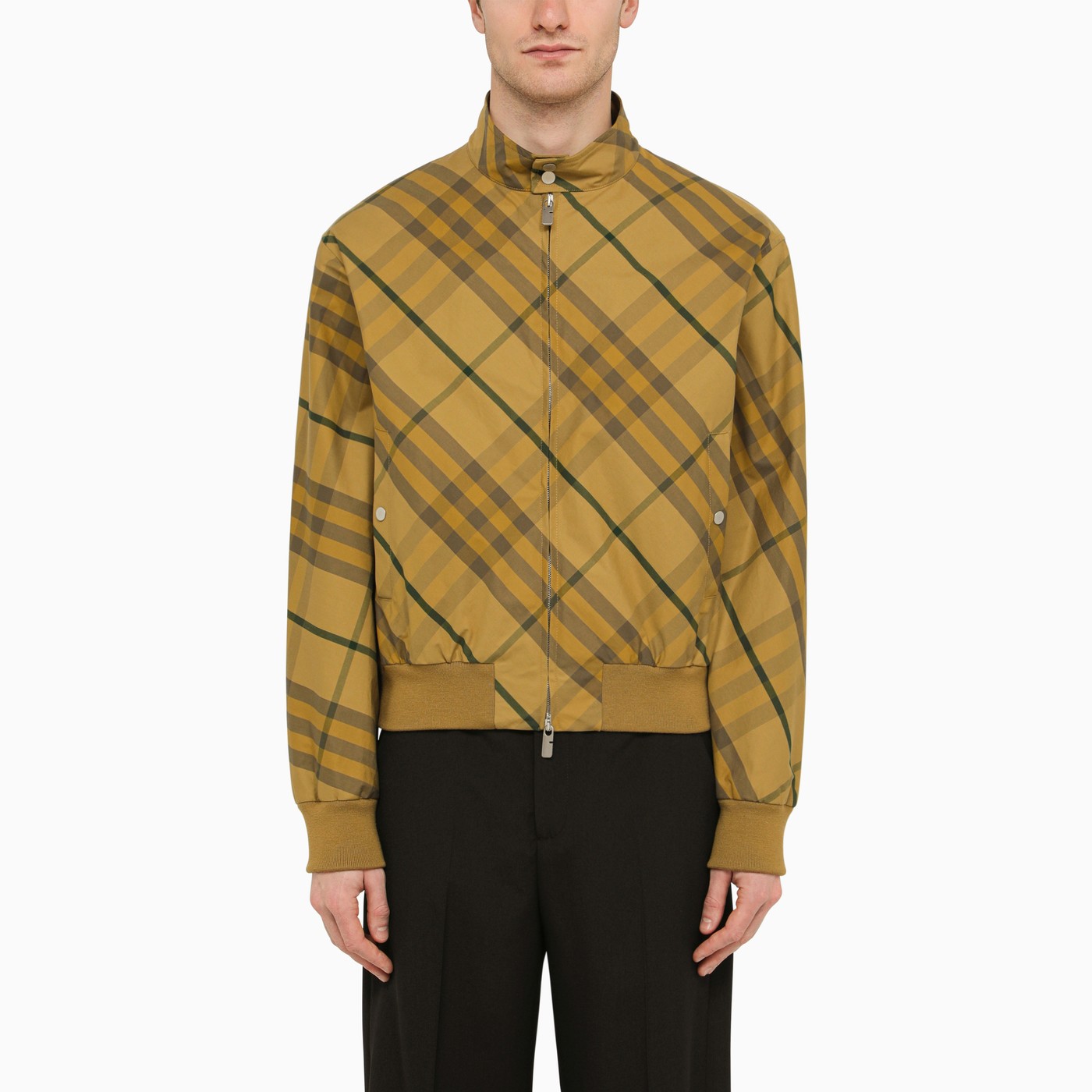 Burberry Cedar yellow check pattern jacket in cotton | TheDoubleF