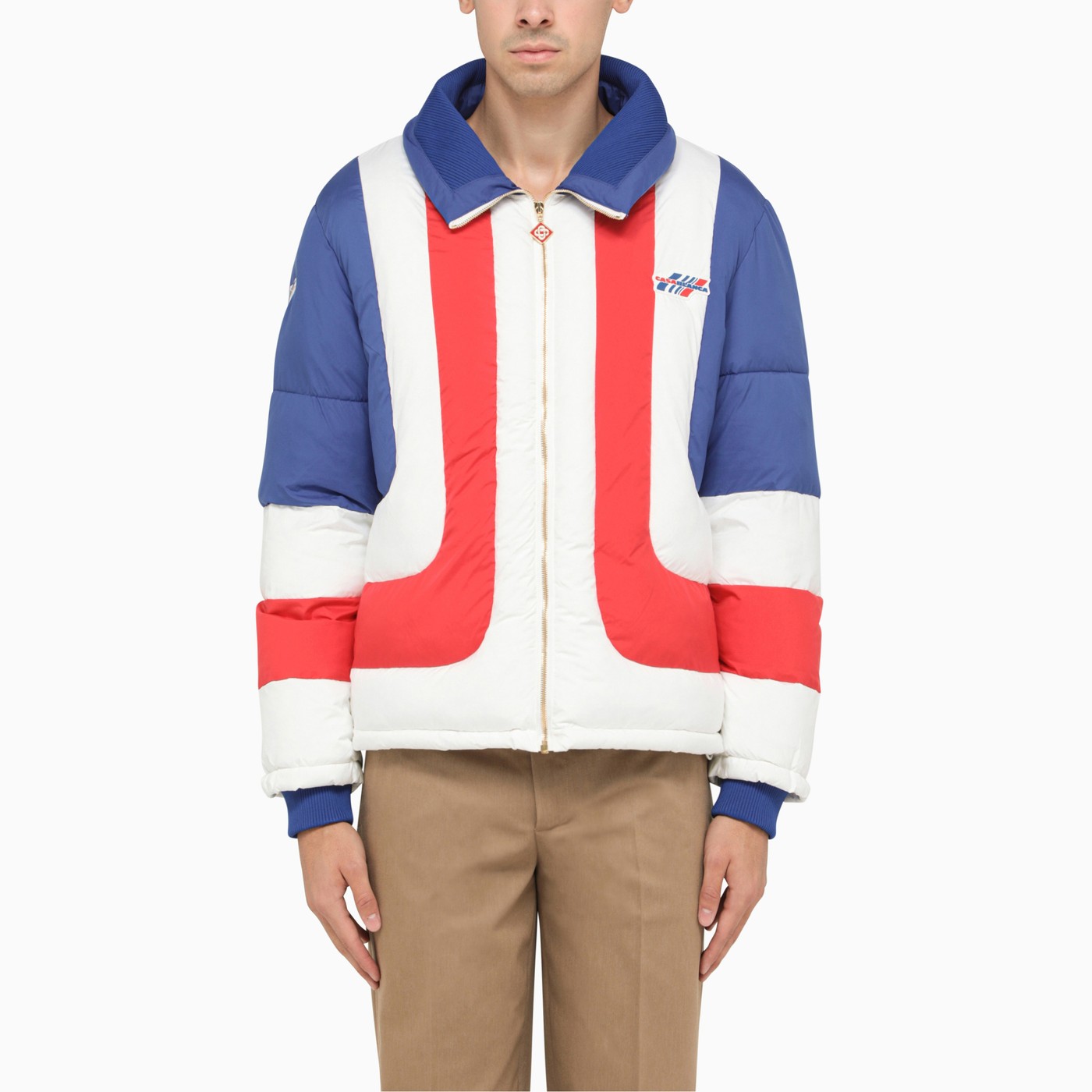 Casablanca Blue/white/red quilted nylon padded jacket | TheDoubleF