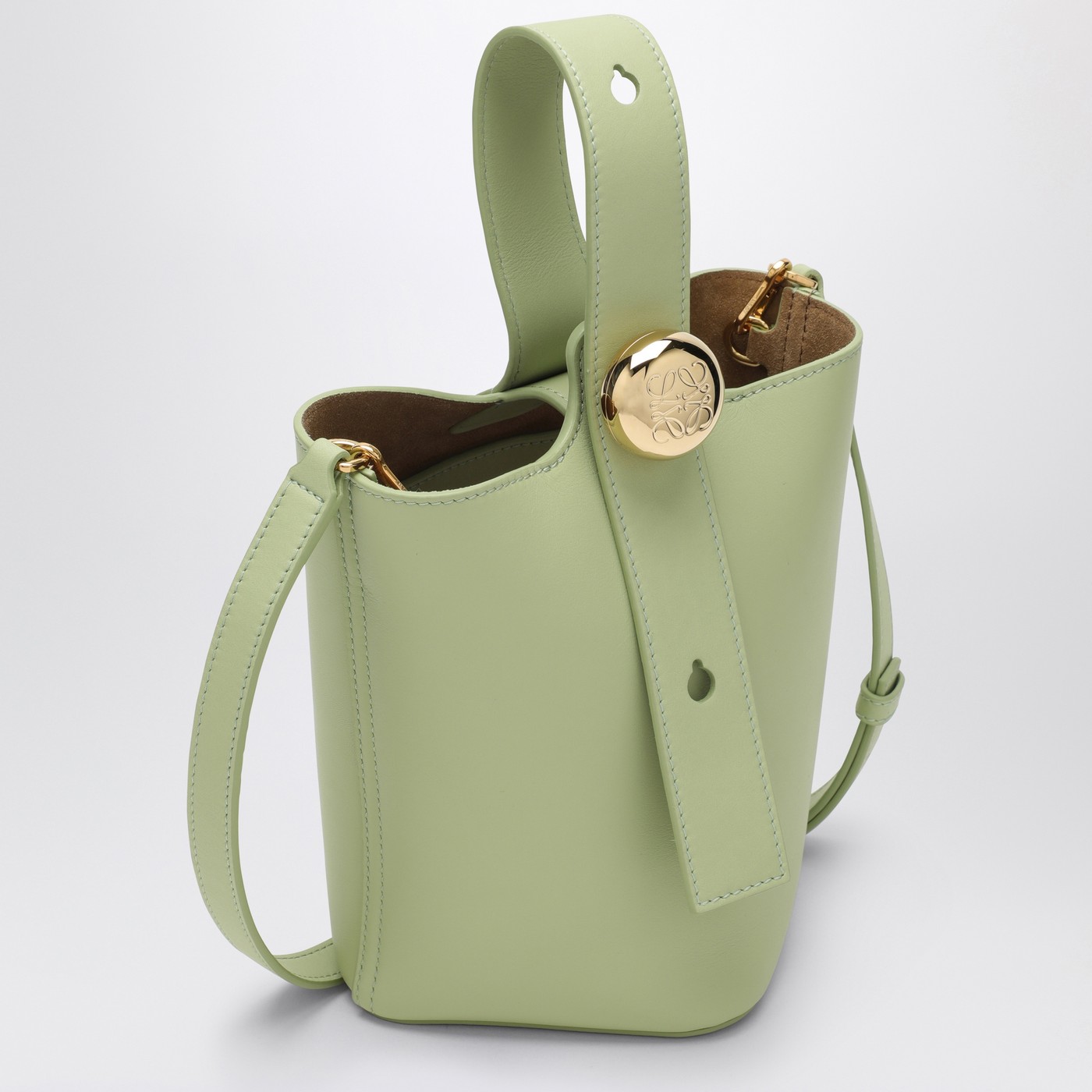 Loewe Light green calfskin Pebble Bucket small bag | TheDoubleF