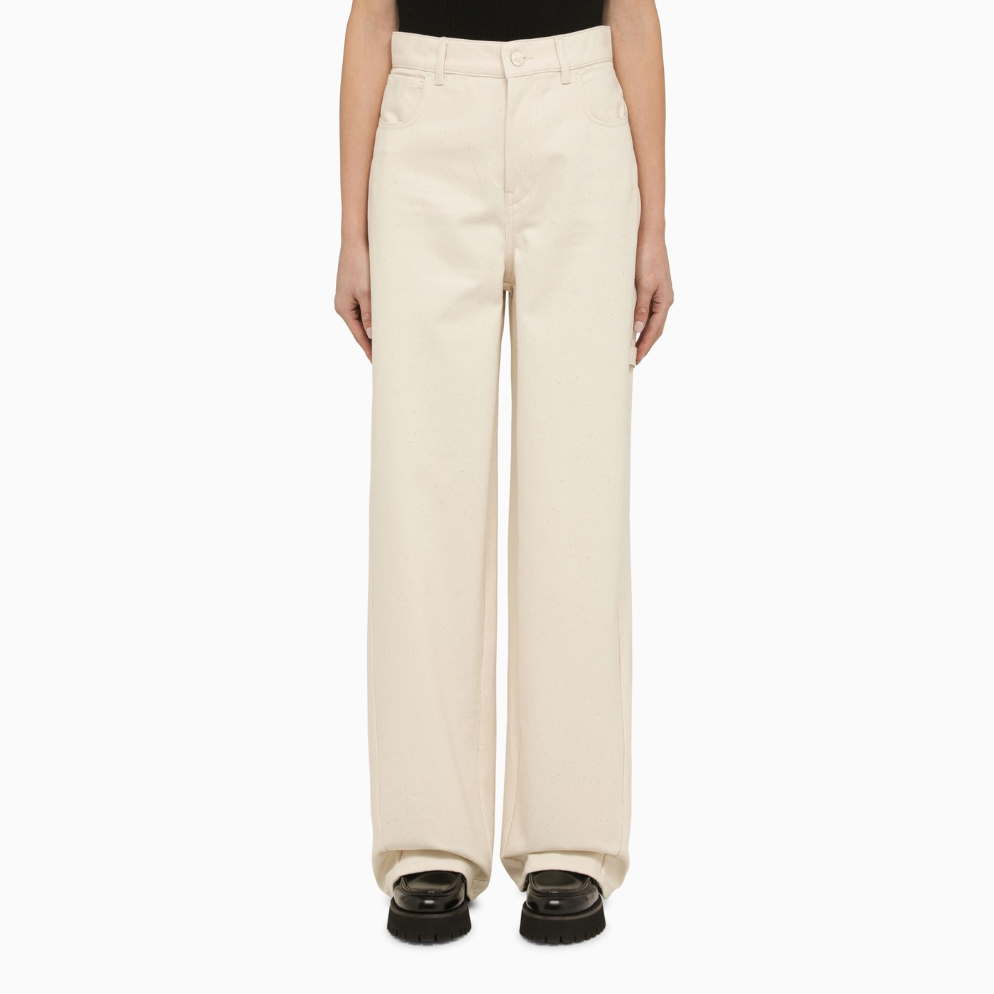Max Mara Ivory cotton wide trousers | TheDoubleF