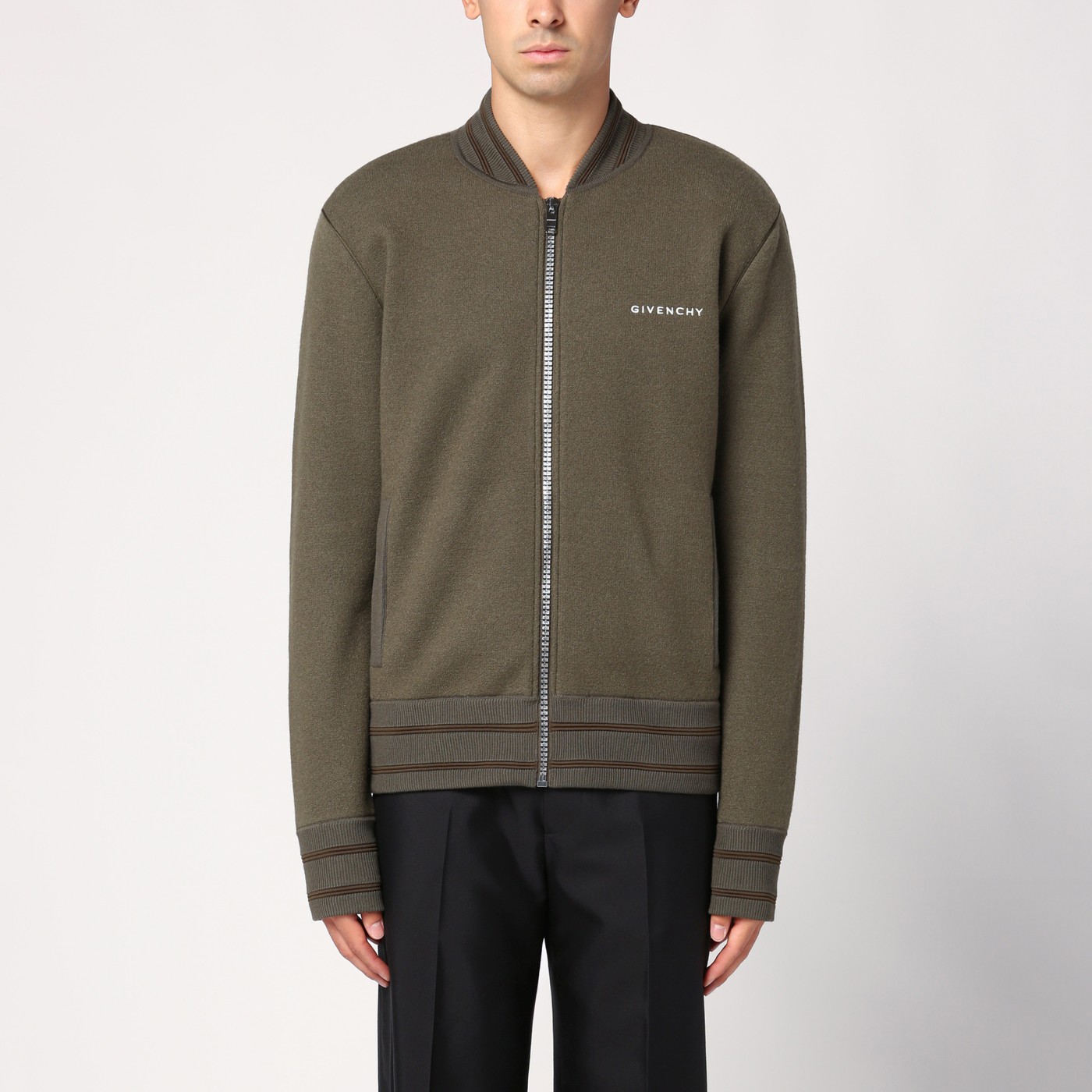 Givenchy 4G Stars khaki wool bomber jacket | TheDoubleF