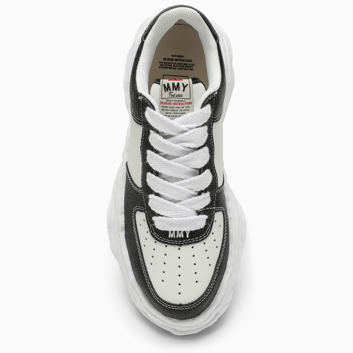 Maison MIHARA YASUHIRO Black and white Low Wayne sneakers in leather ...