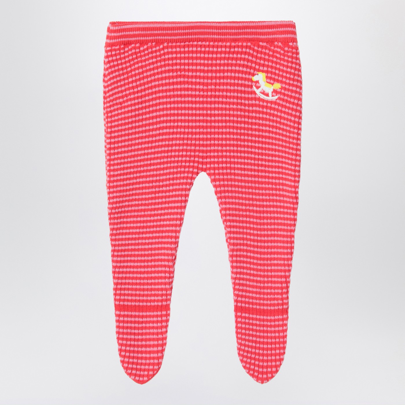 Bobo Choses Red/pink Rocking Horse footed leggings | TheDoubleF