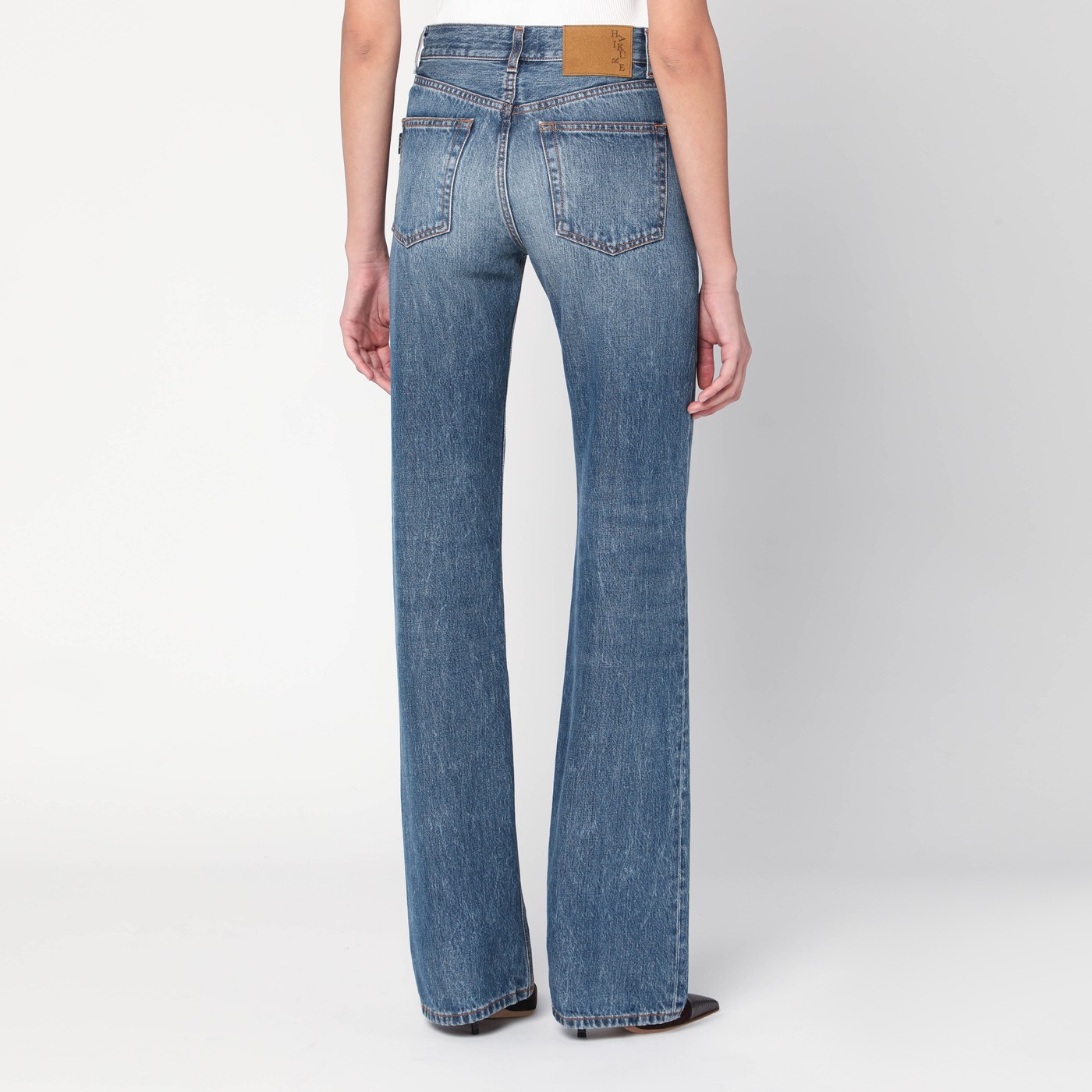 HAIKURE Blue washed-effect Star jeans | TheDoubleF