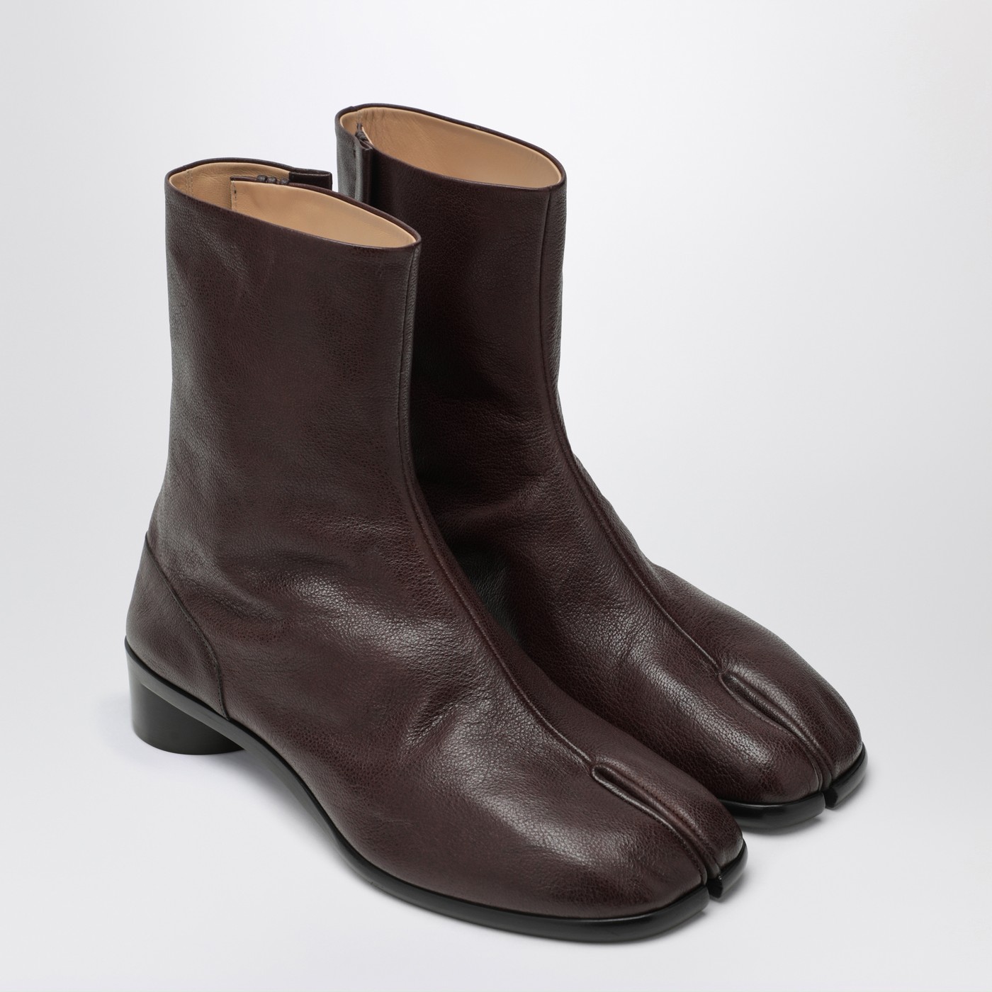 Maison Margiela Brown leather Tabi ankle boots | TheDoubleF