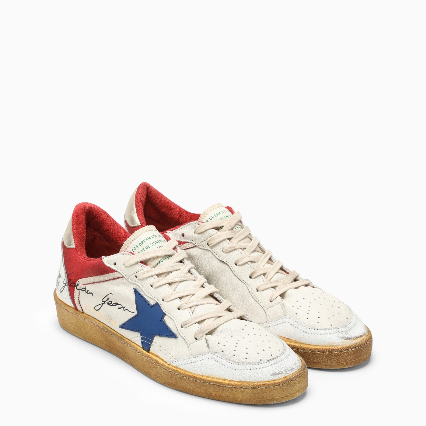 Golden Goose Ball Star white/blue/red trainer | TheDoubleF
