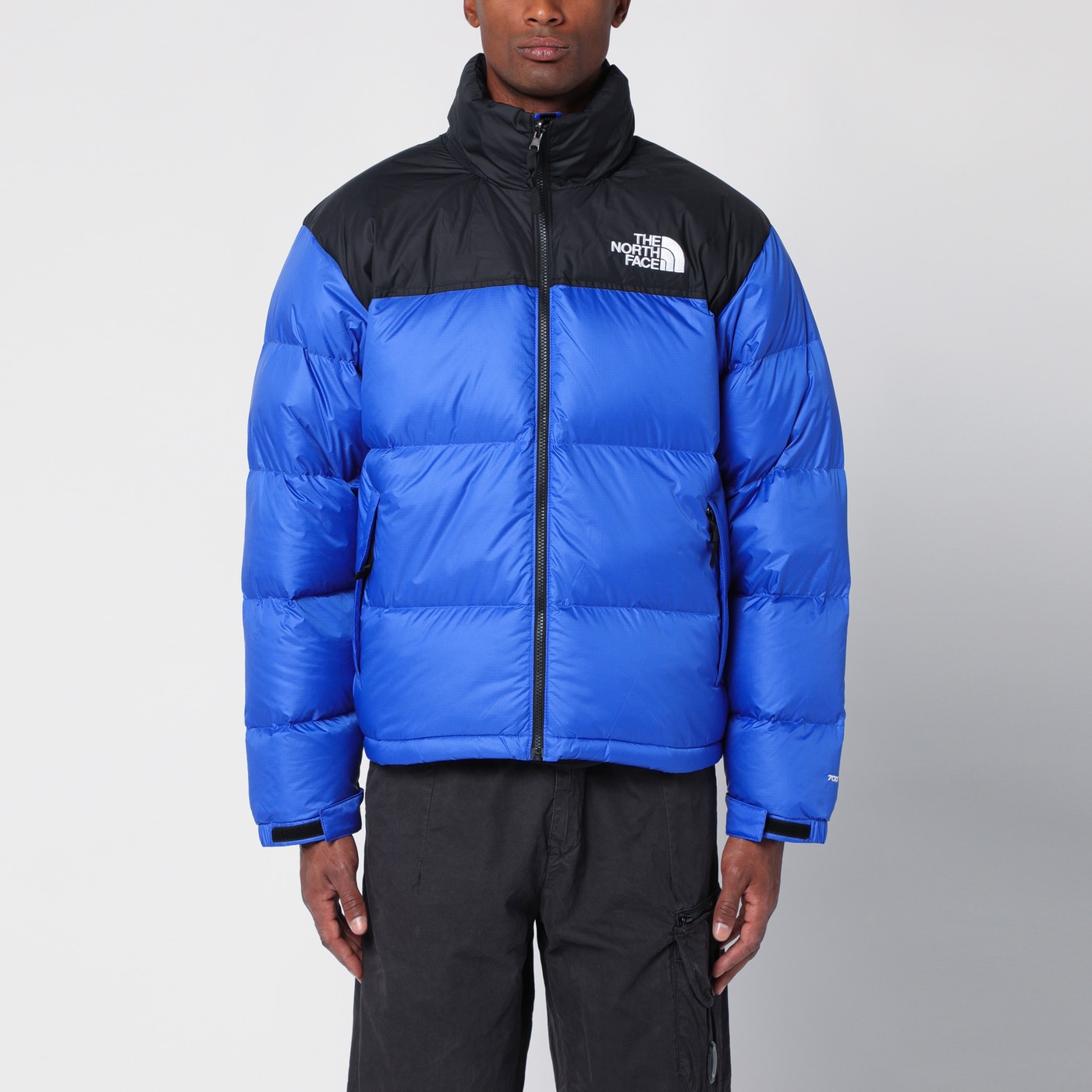 The North Face Retro Nuptse 1996 black/bright blue white down jacket ...