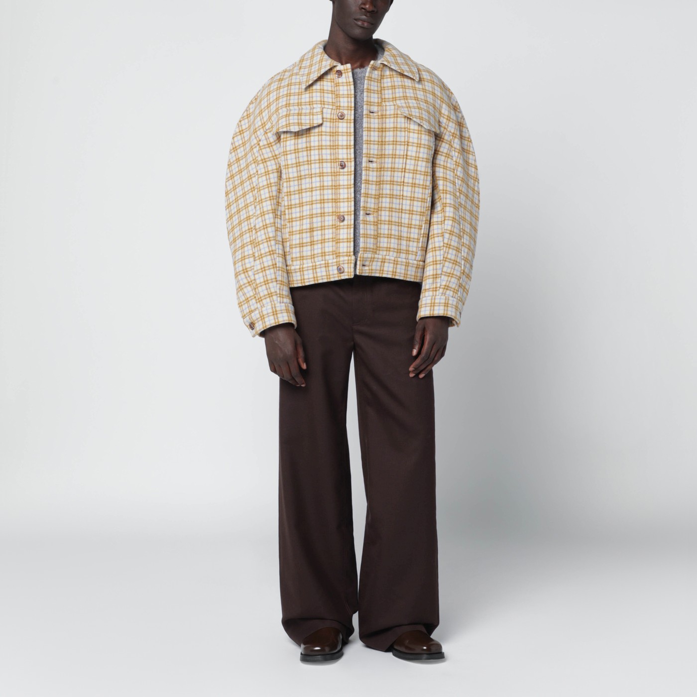 Séfr Matthieu jacket in checked wool cloth | TheDoubleF