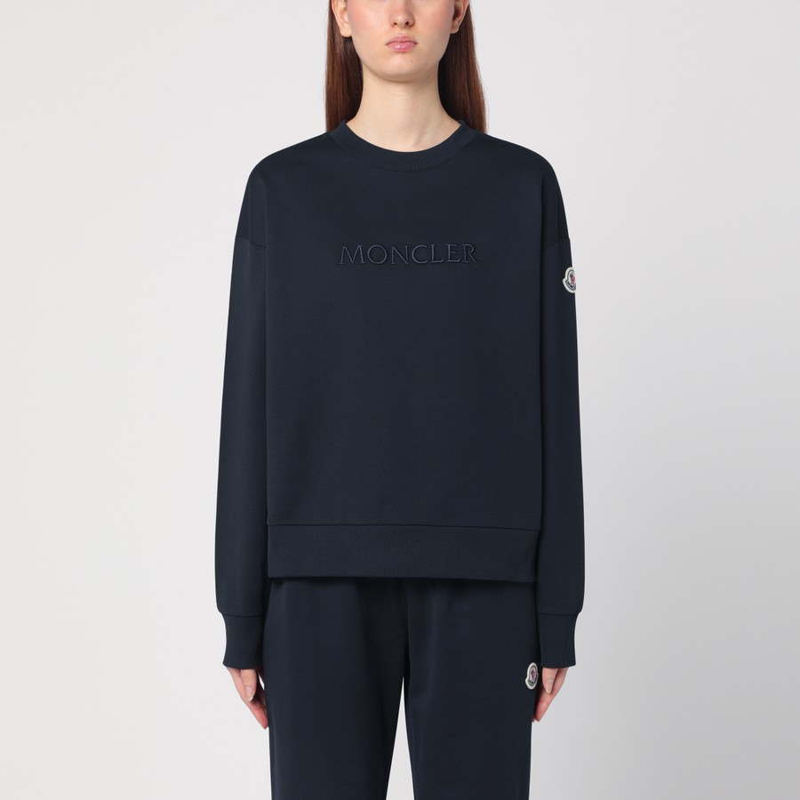 Moncler Sweatshirt With Logo Blue M