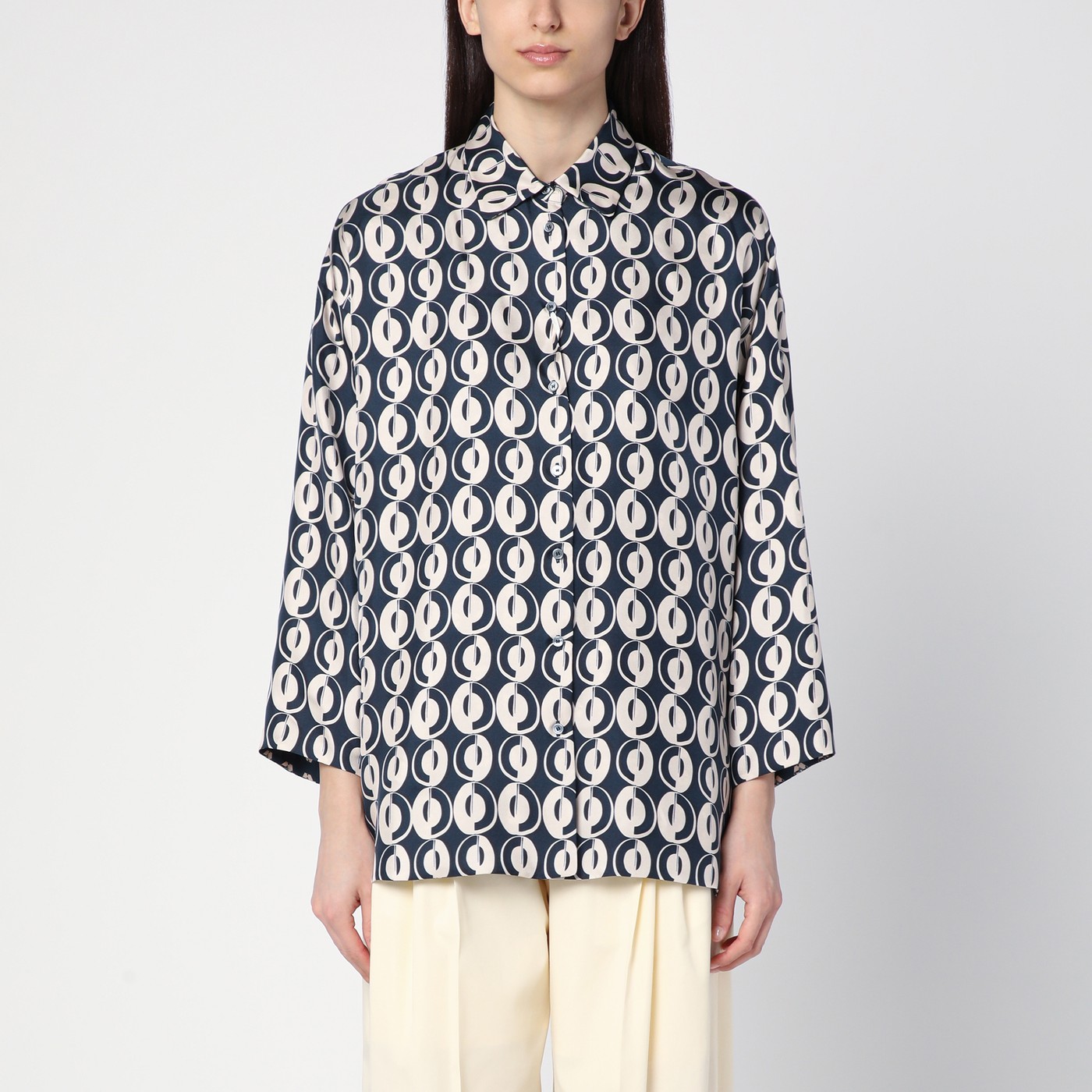 MAX MARA TIMELESS Reversible patterned silk blouse | TheDoubleF