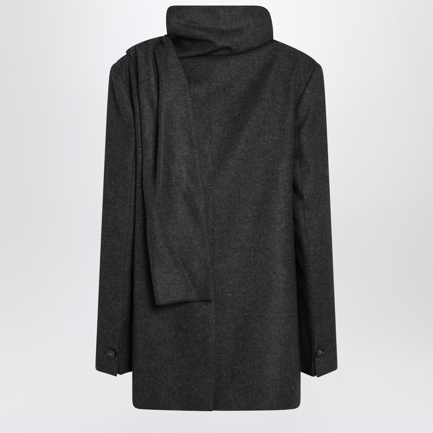 TOTEME Scarf blazer wool blend charcoal grey | TheDoubleF