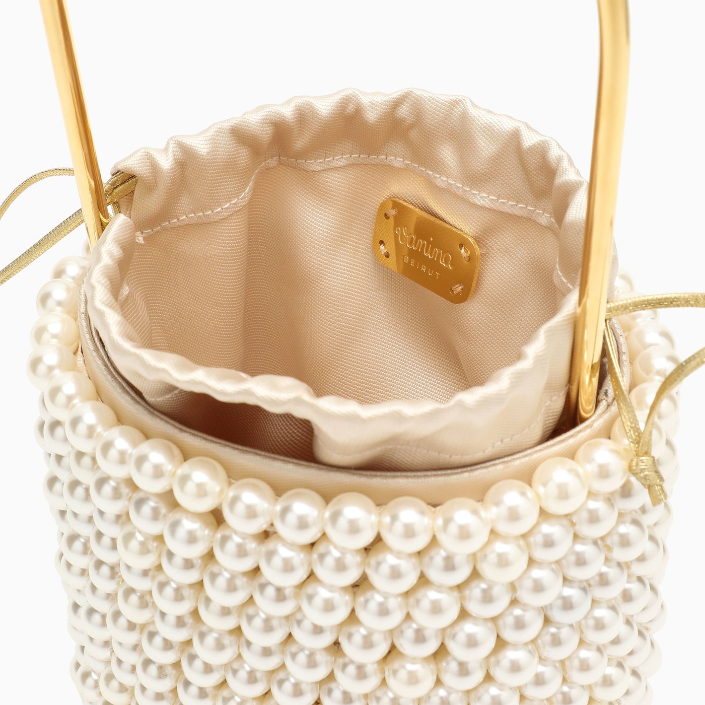 VANINA Gold mini bucket with pearls | TheDoubleF