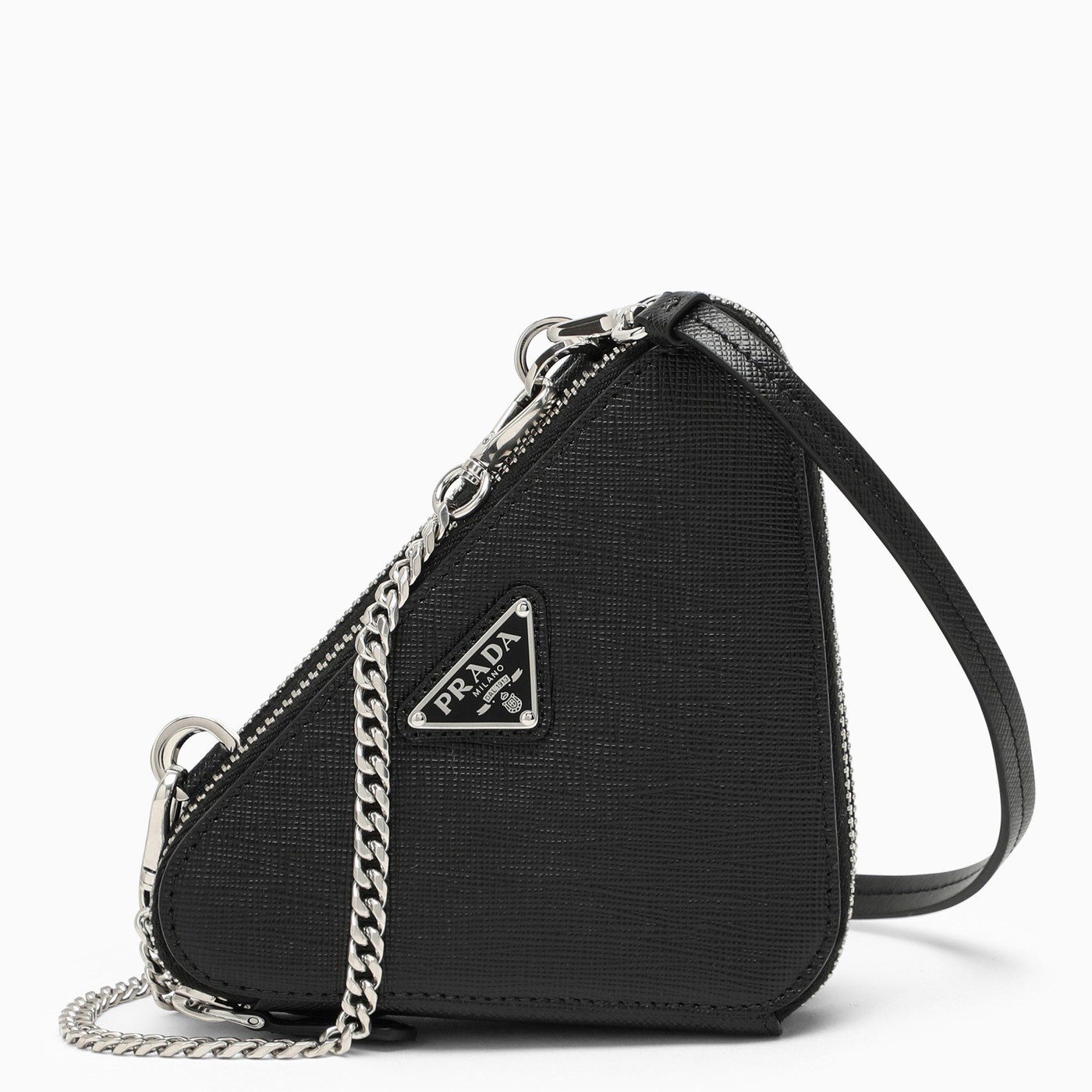 Prada Black Saffiano leather mini pouch | TheDoubleF