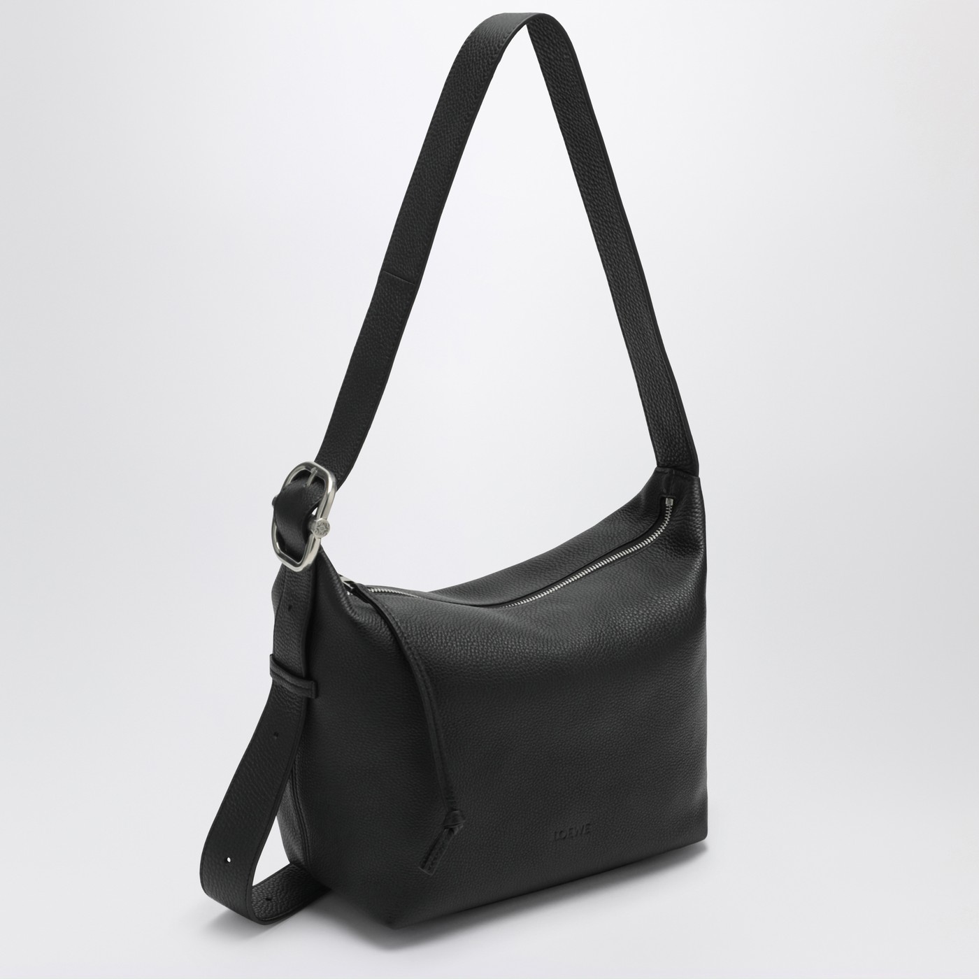 Loewe Loop Hobo bag in black grained leather | TheDoubleF