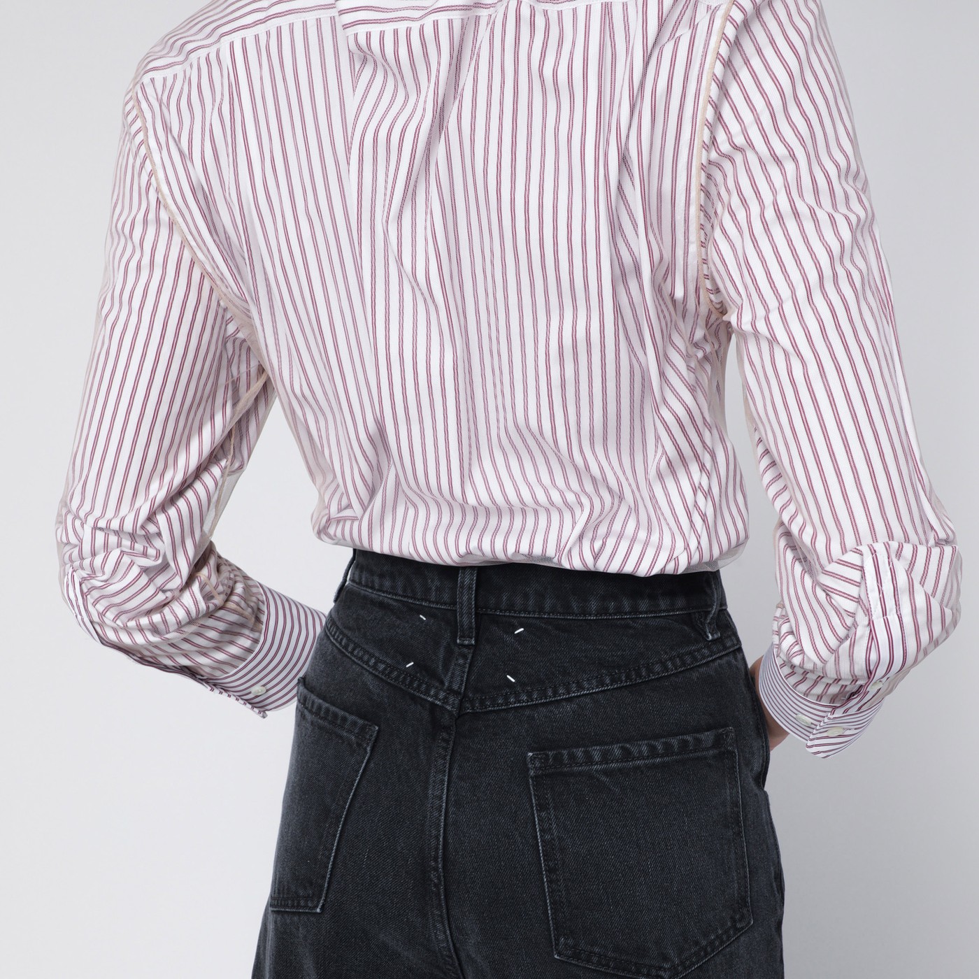 Maison Margiela Black washed jeans with side rips | TheDoubleF