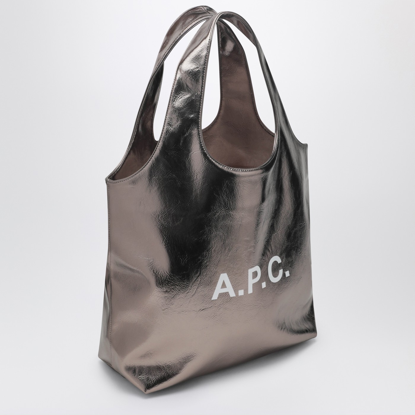 A.P.C. Ninon metallic silver tote bag | TheDoubleF